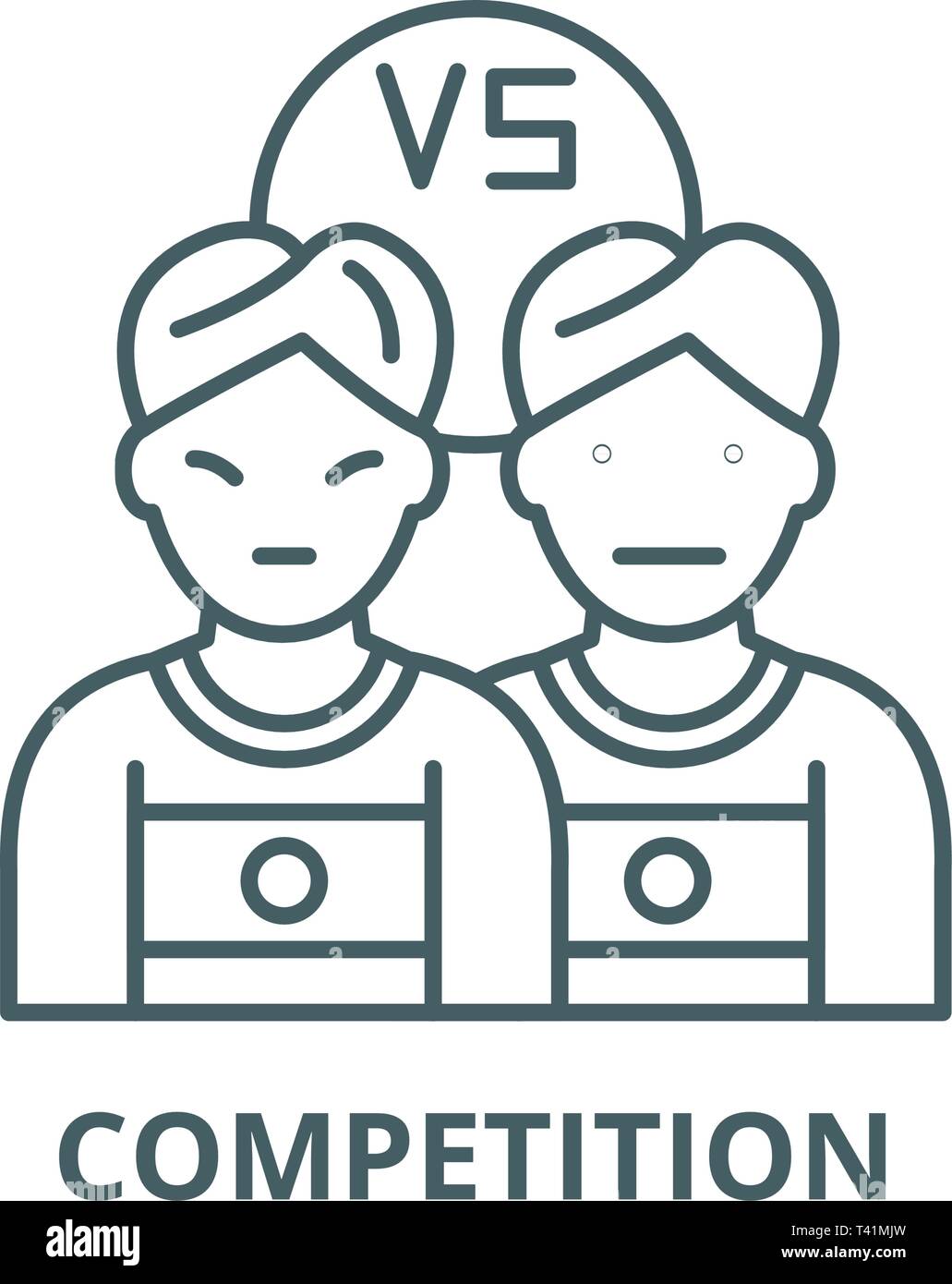 Competition line icon, vector. Competition outline sign, concept symbol ...