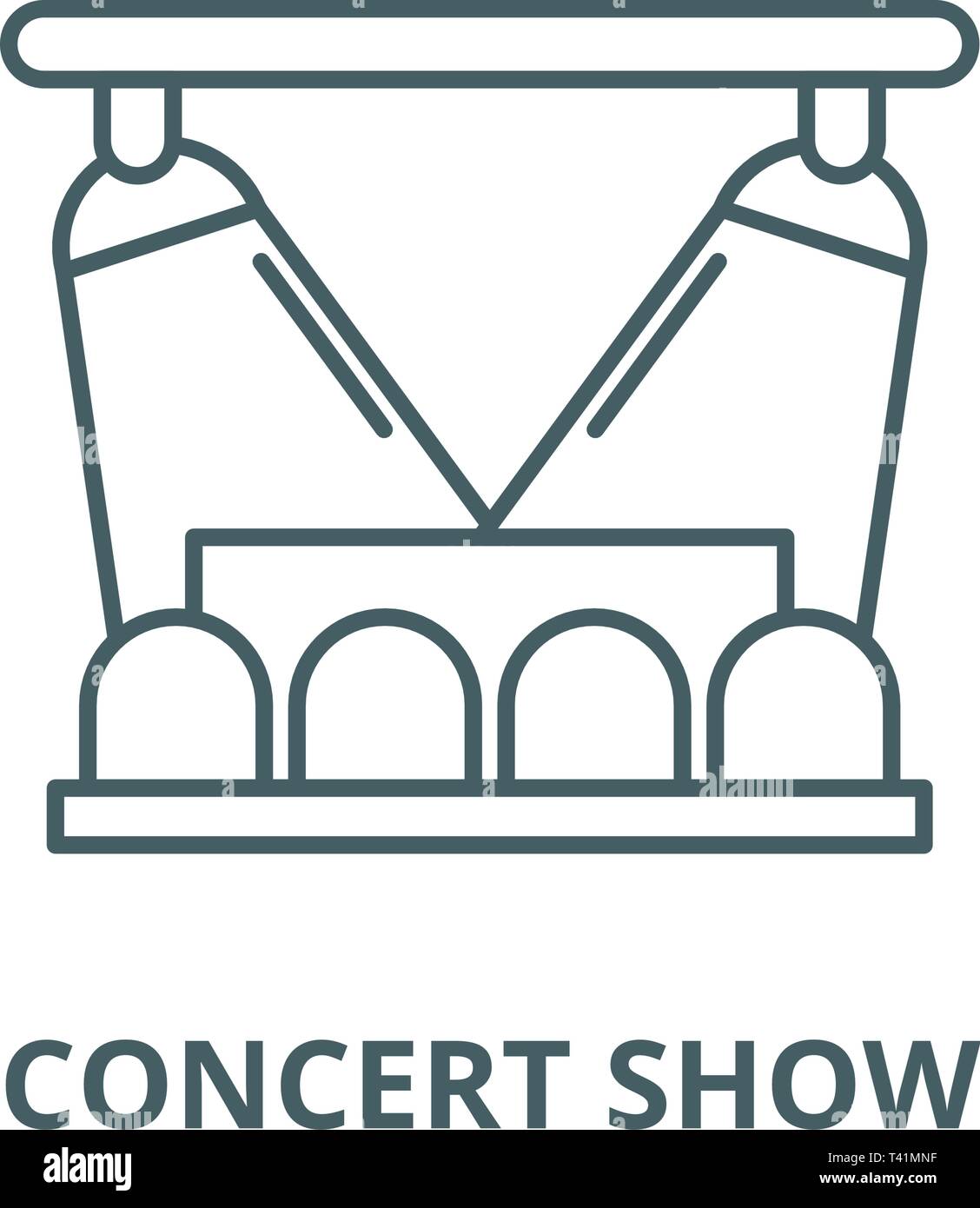 Concert show line icon, vector. Concert show outline sign, concept ...