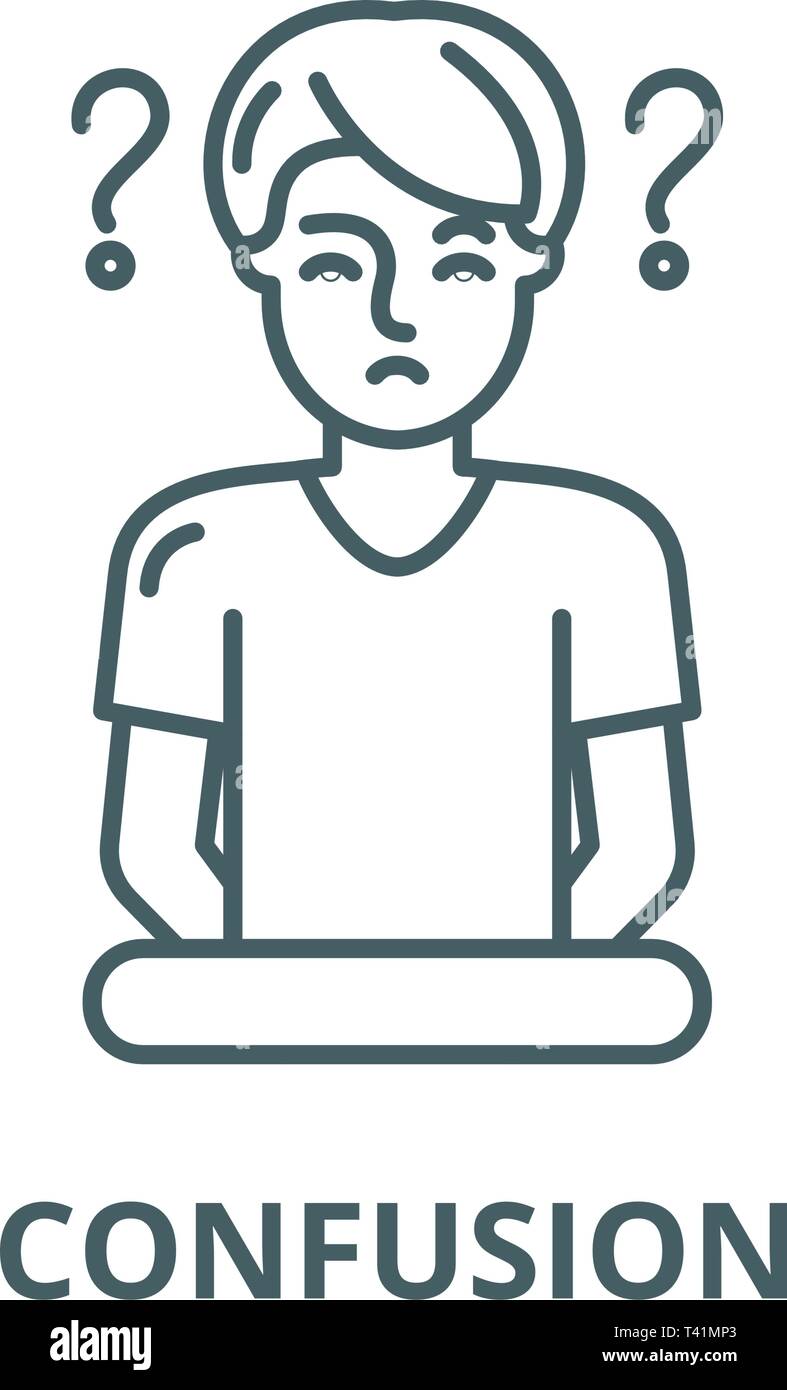 Confusion line icon, vector. Confusion outline sign, concept symbol ...