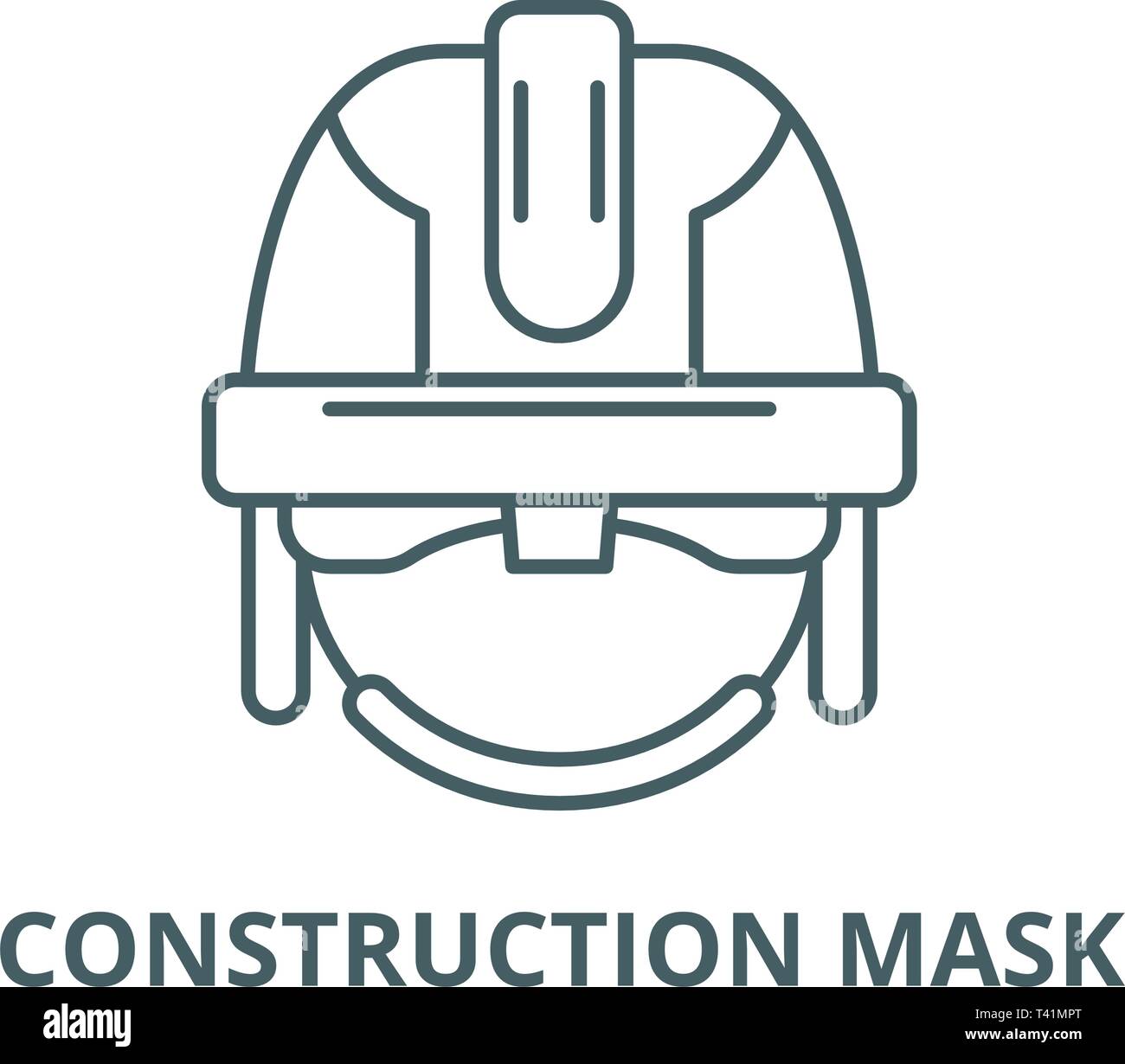 Construction mask line icon, vector. Construction mask outline sign ...