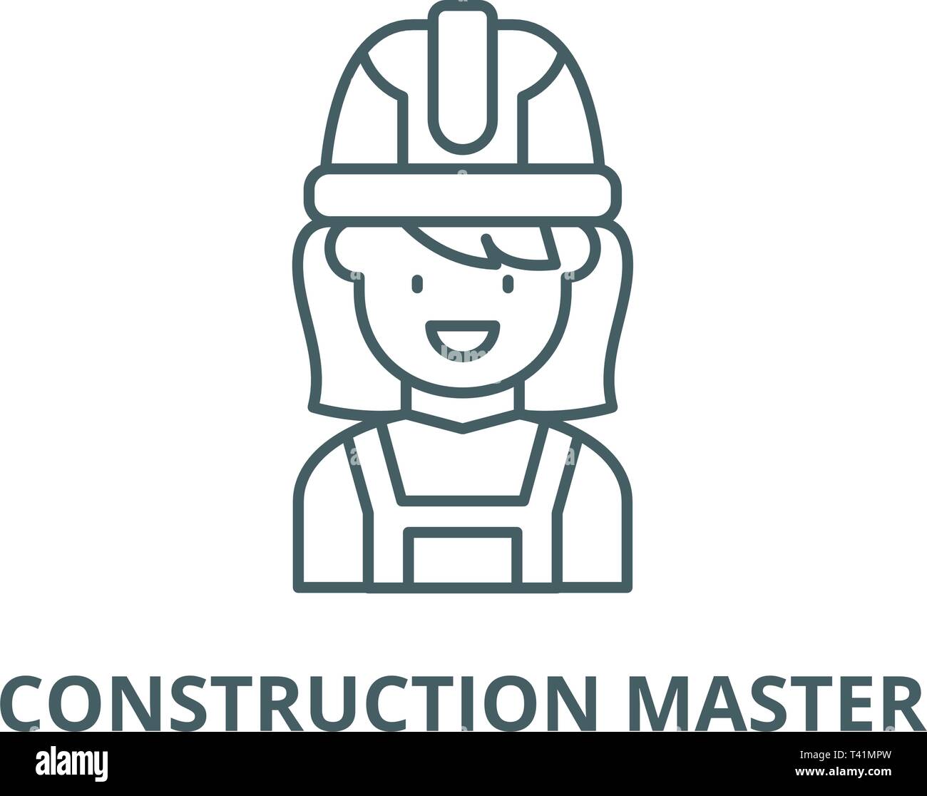 Construction master line icon, vector. Construction master outline sign ...