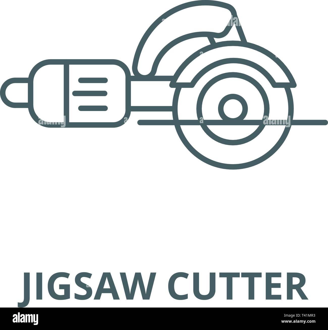 Construction tools,jigsaw cutter line icon, vector. Construction tools ...