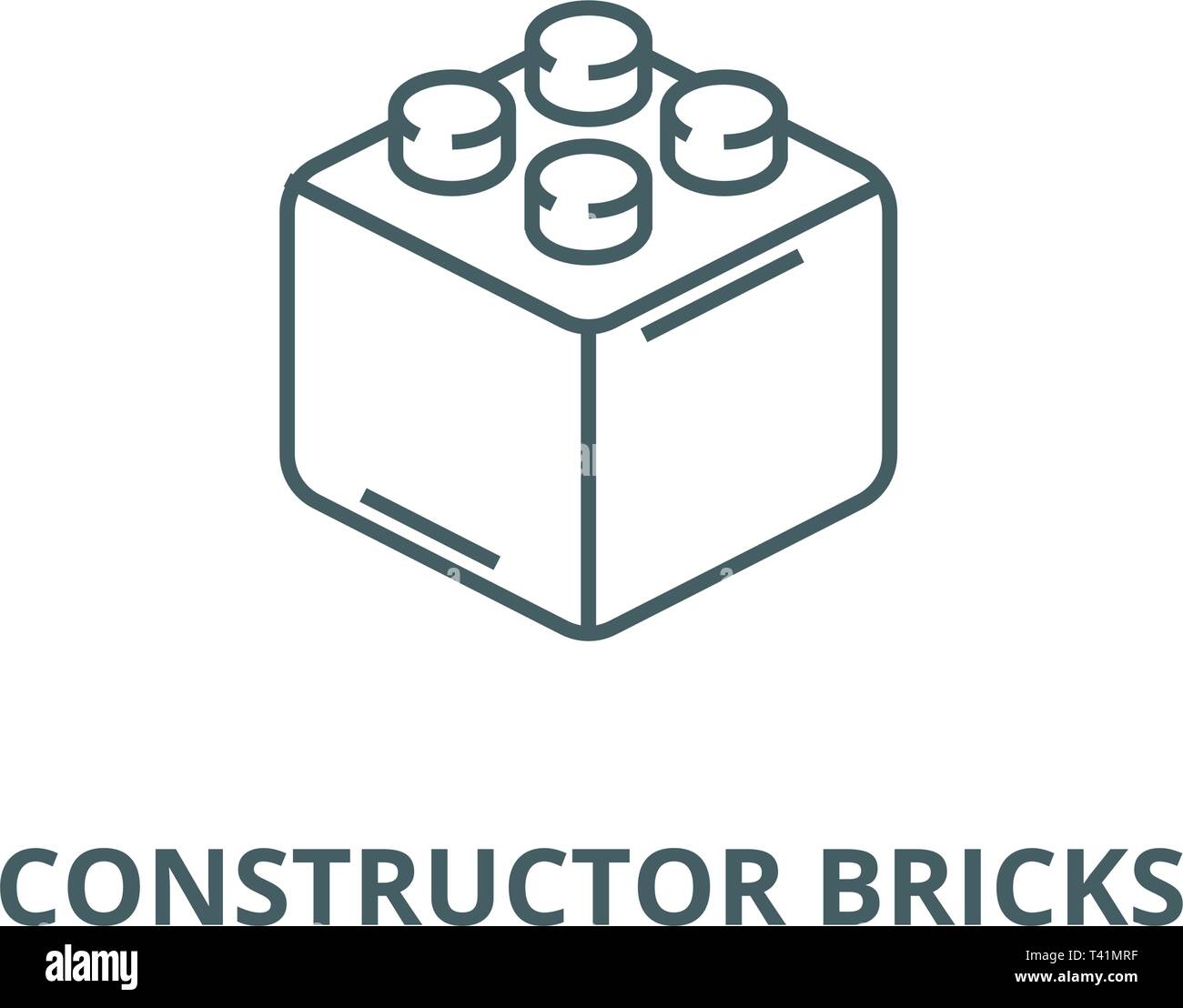Constructor bricks line icon, vector. Constructor bricks outline sign, concept symbol, flat ...