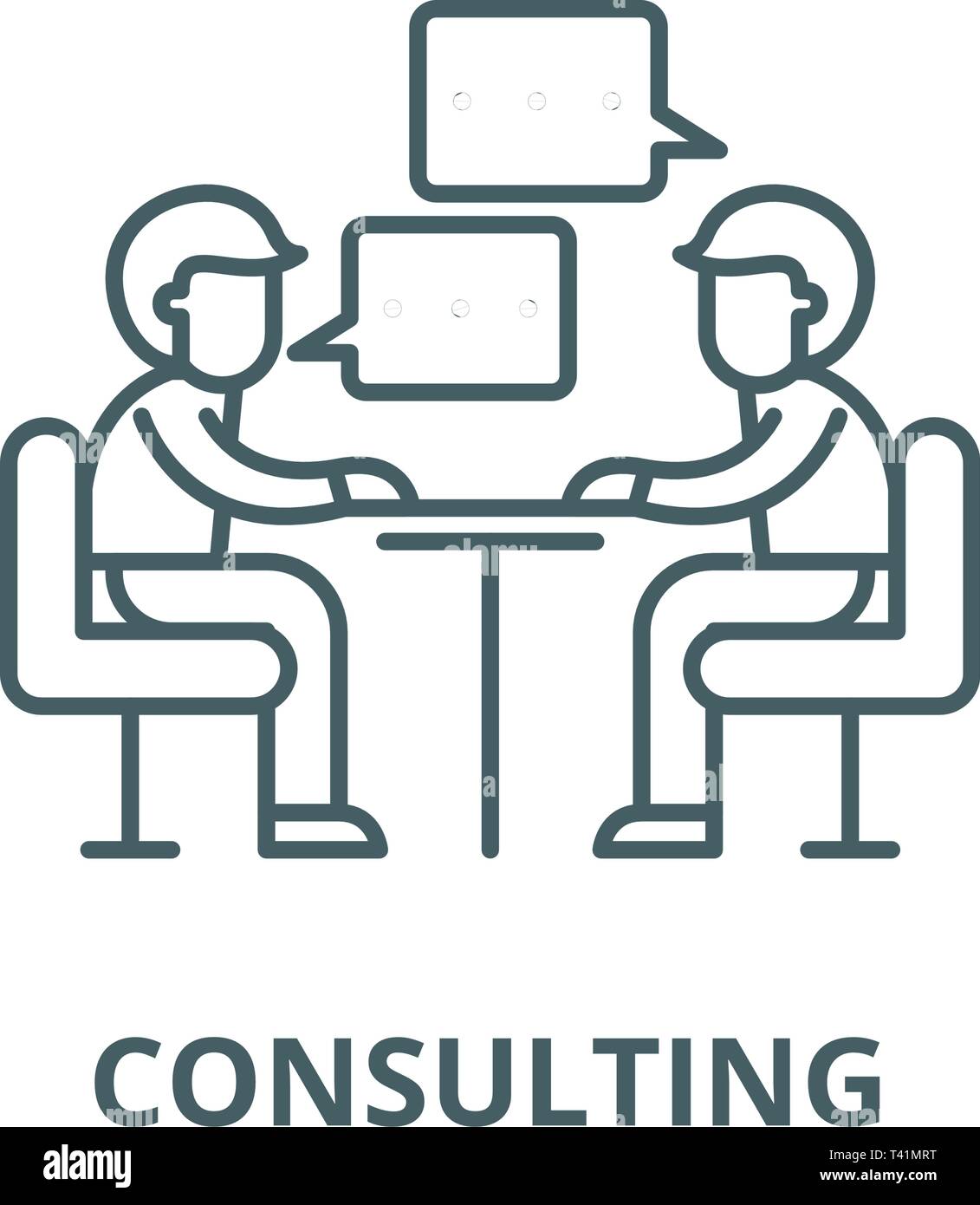 Consulting line icon, vector. Consulting outline sign, concept symbol ...