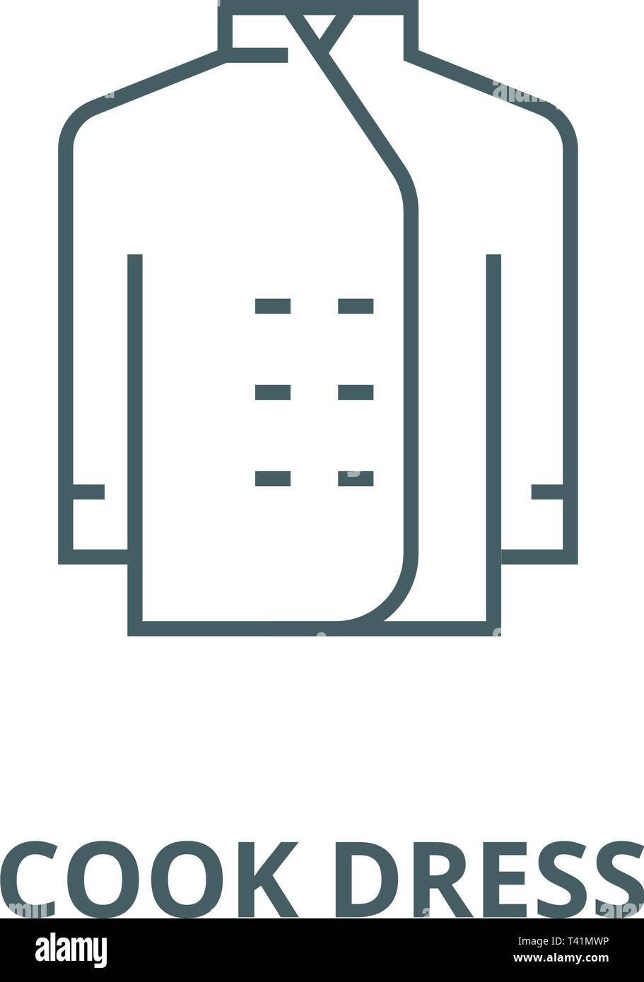 Cook dress line icon, vector. Cook dress outline sign, concept symbol ...