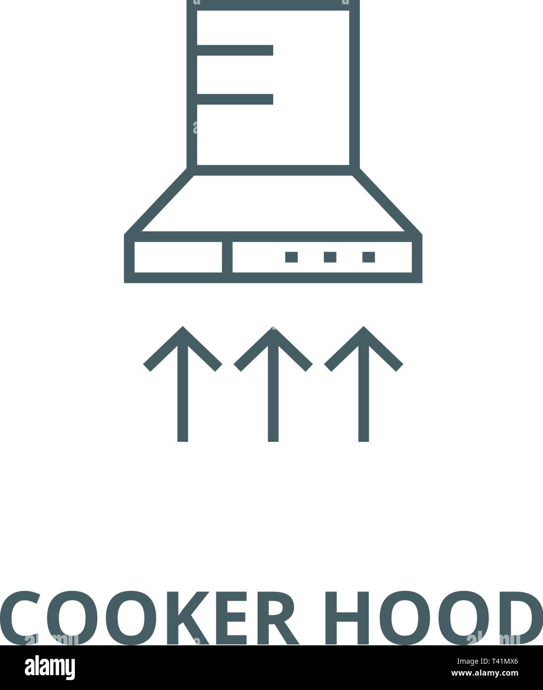 Cooker hood line icon, vector. Cooker hood outline sign, concept symbol ...