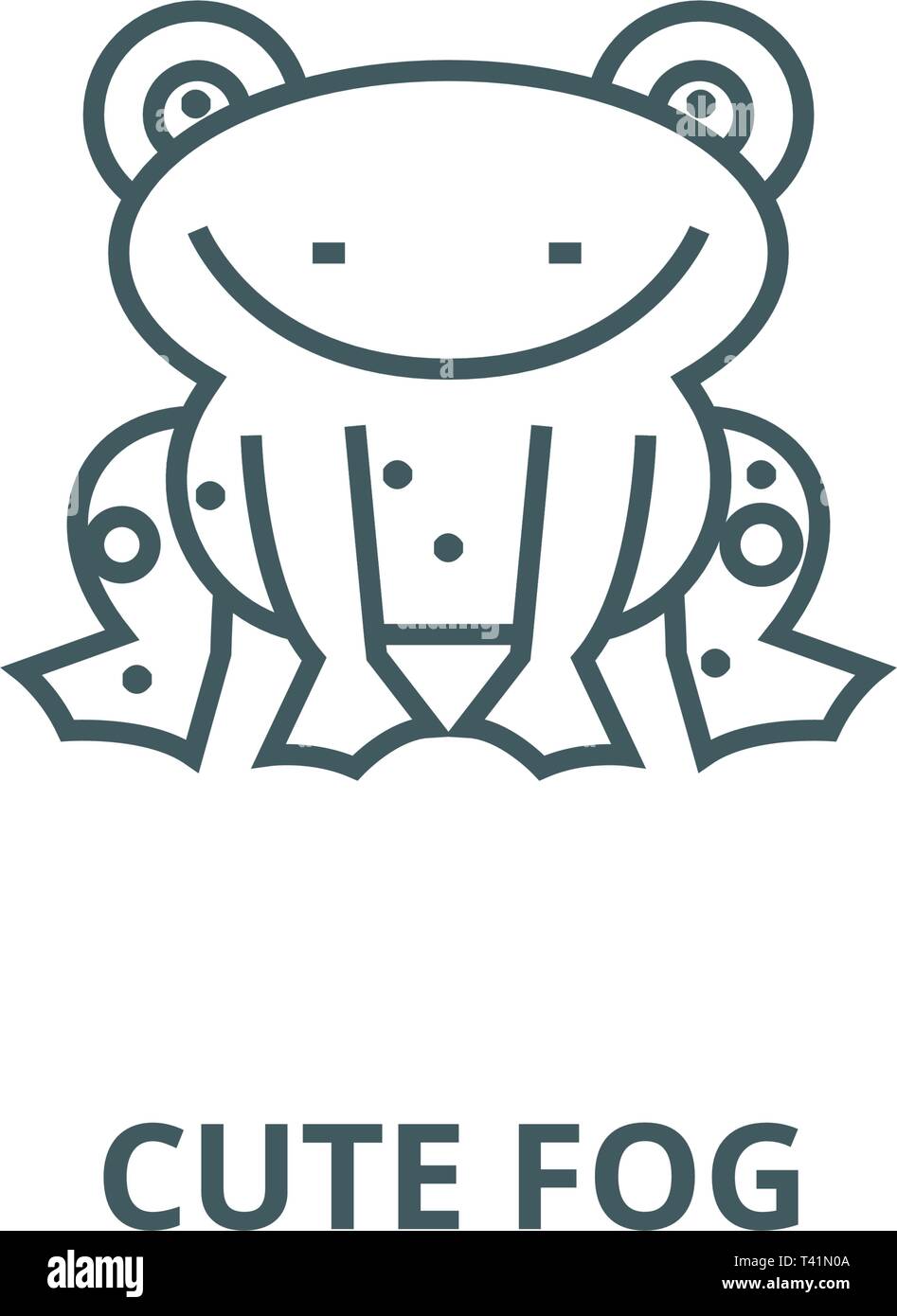 Cute fog line icon, vector. Cute fog outline sign, concept symbol, flat ...