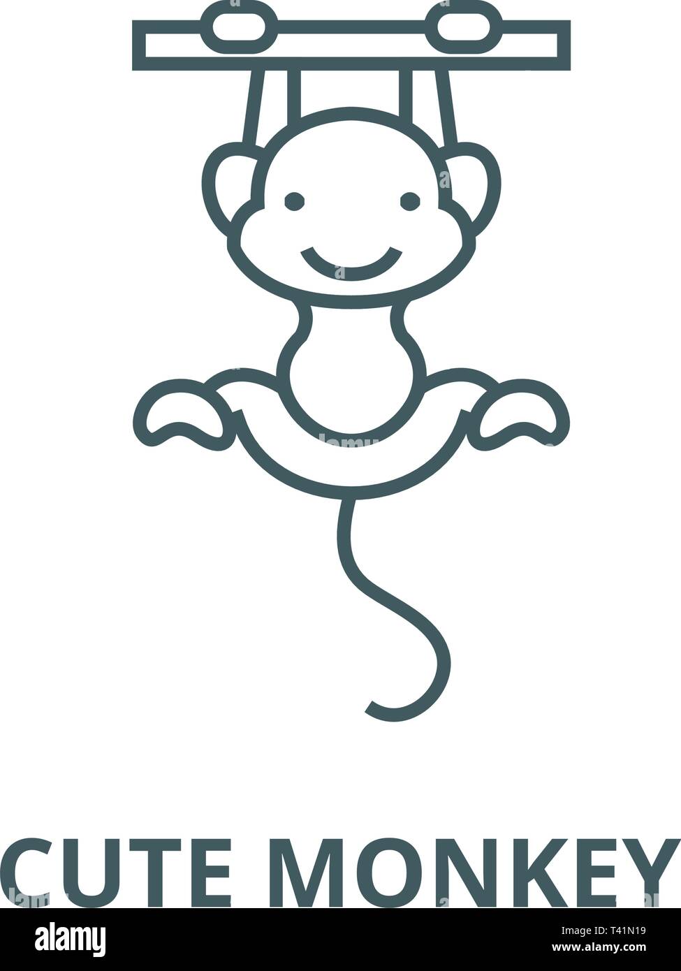 Cute Monkey Outline