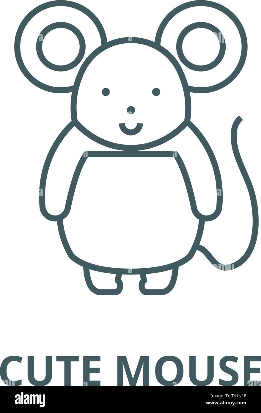Cute mouse line icon, vector. Cute mouse outline sign, concept symbol, flat illustration Stock ...