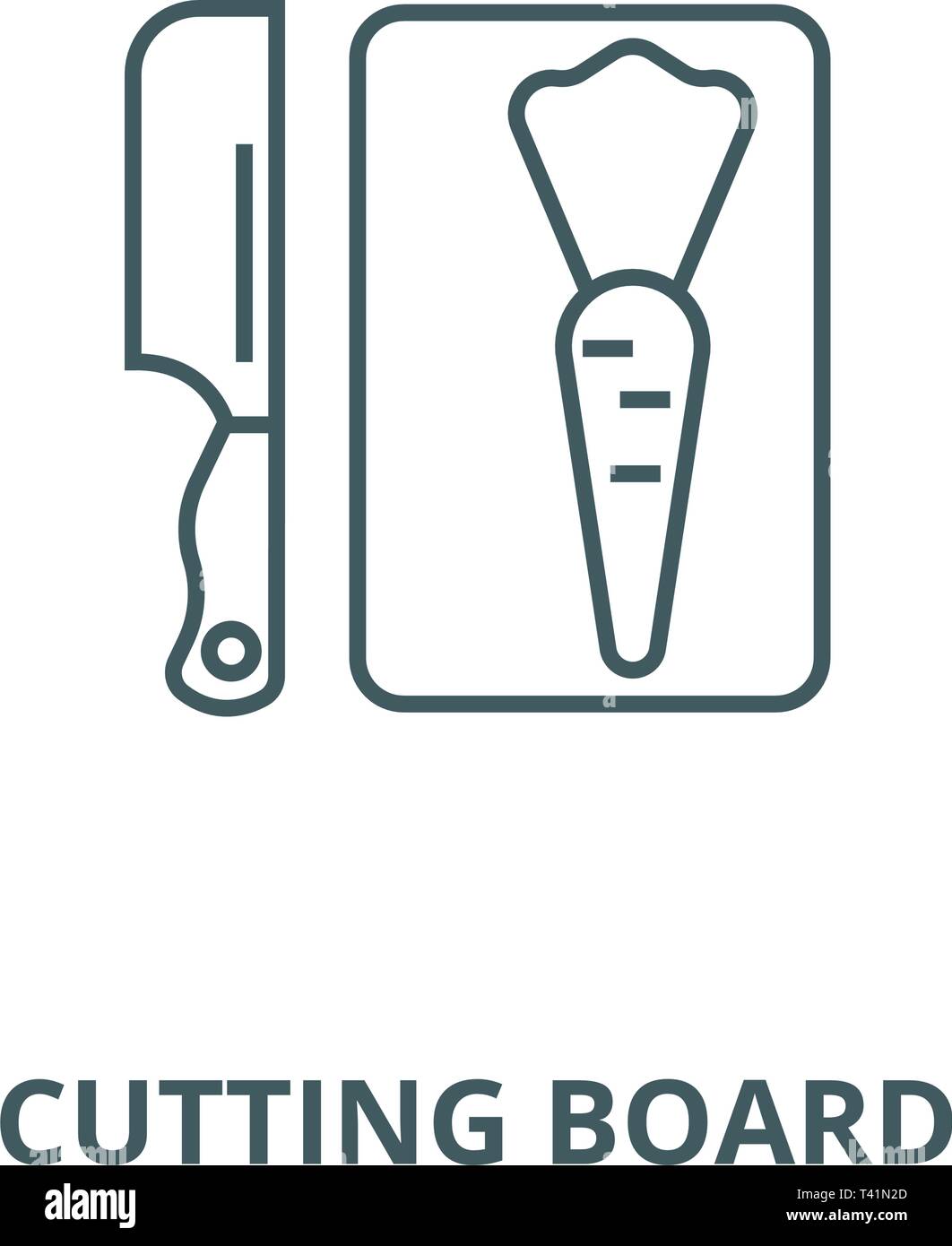 Cutting board line icon, vector. Cutting board outline sign, concept ...