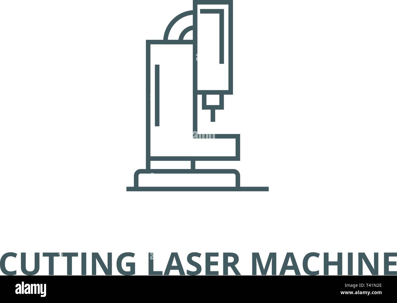 Cutting laser machine line icon, vector. Cutting laser machine outline ...