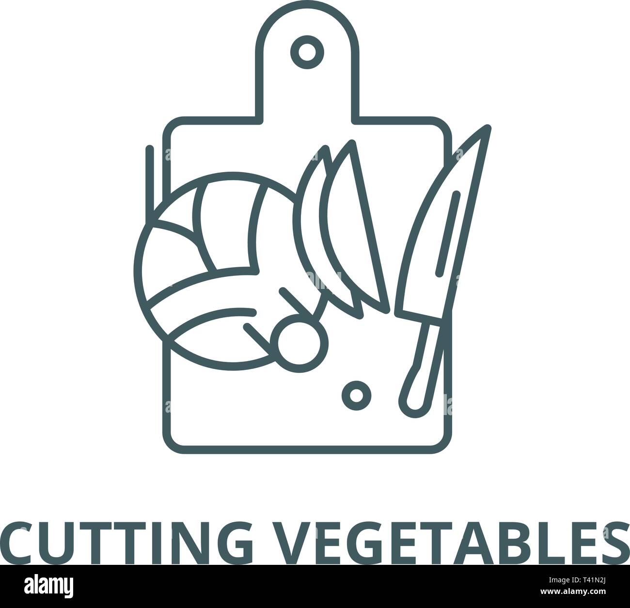Cutting vegetables line icon, vector. Cutting vegetables outline sign ...