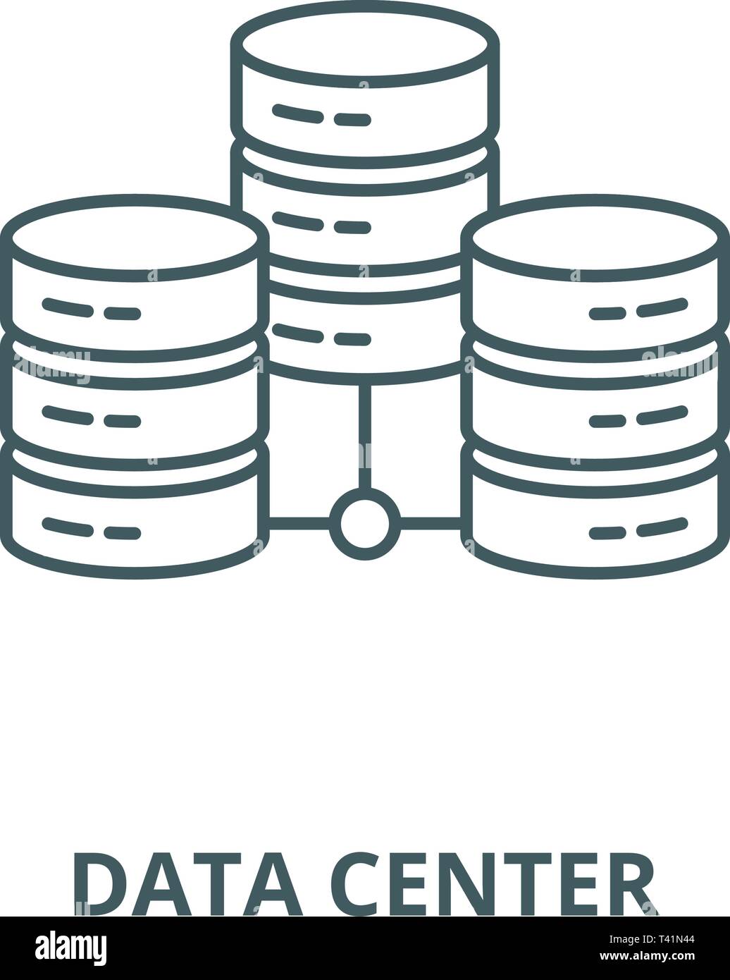 Data center line icon, vector. Data center outline sign, concept symbol ...