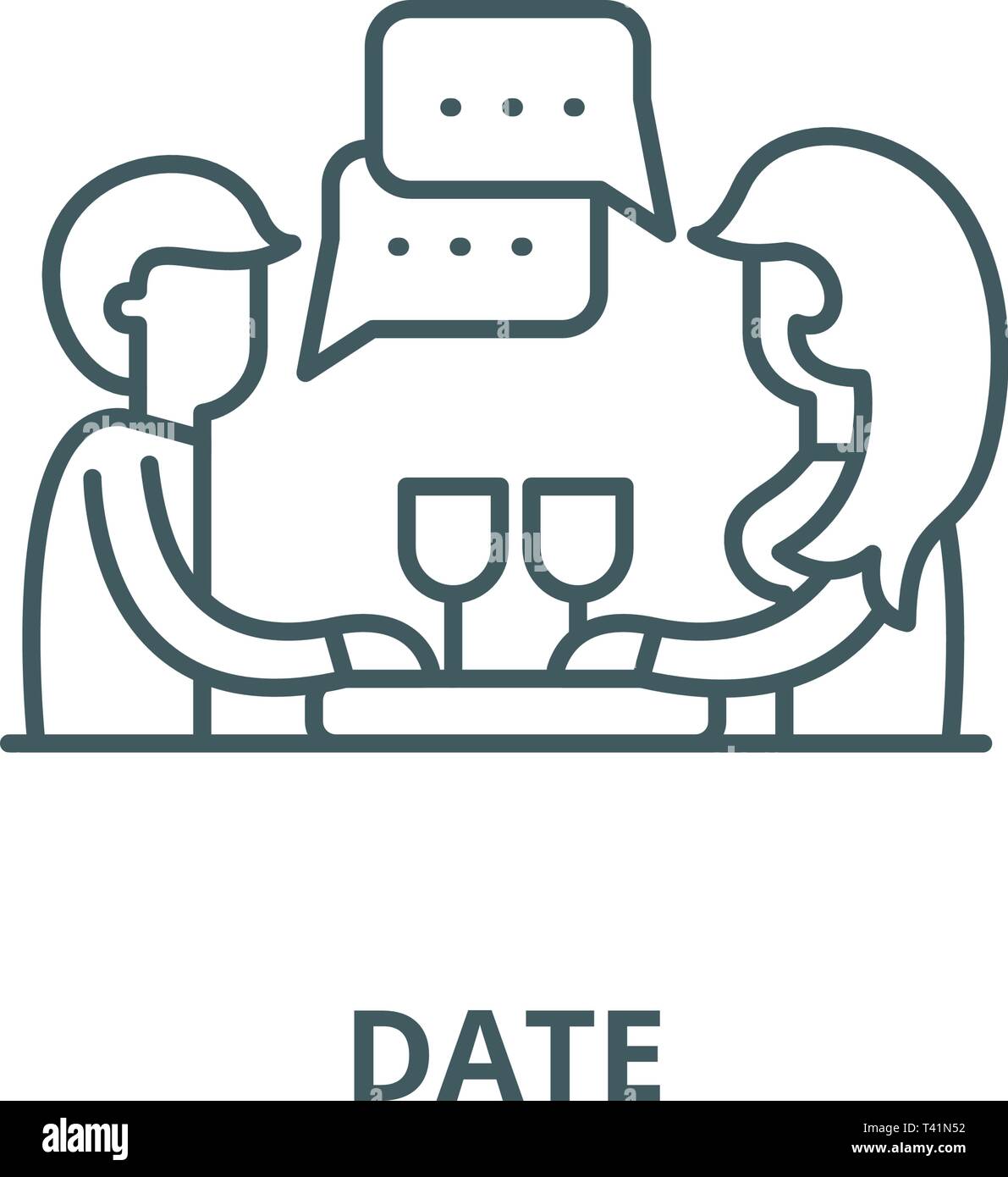 Date line icon, vector. Date outline sign, concept symbol, flat ...