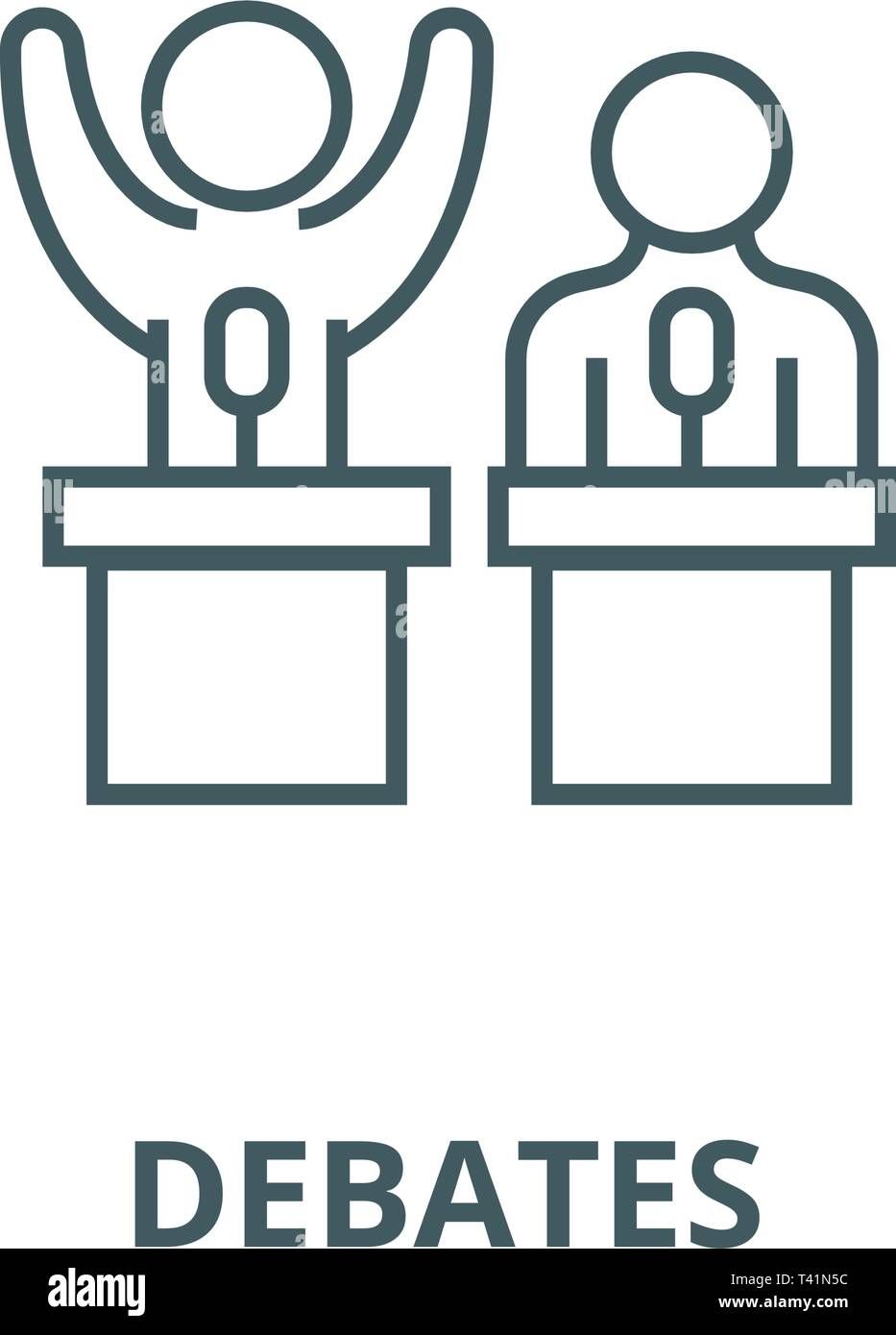 Debates,lecture,cogency,persuasion line icon, vector. Debates,lecture ...