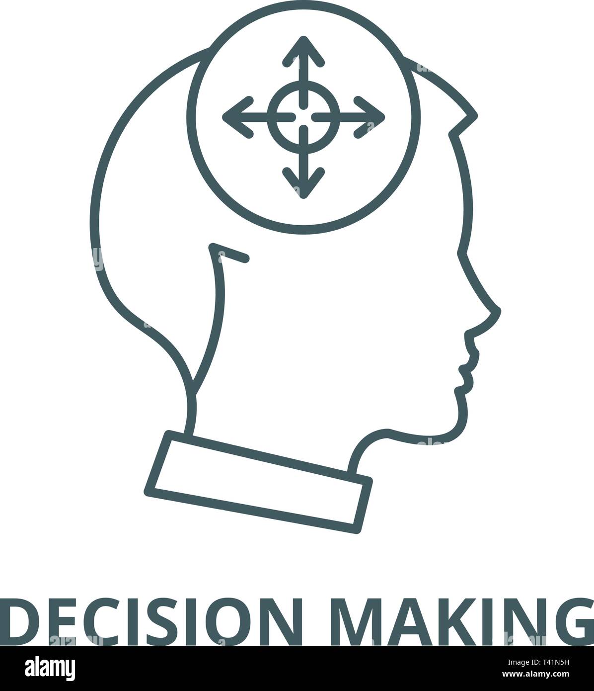 Decision making line icon, vector. Decision making outline sign ...