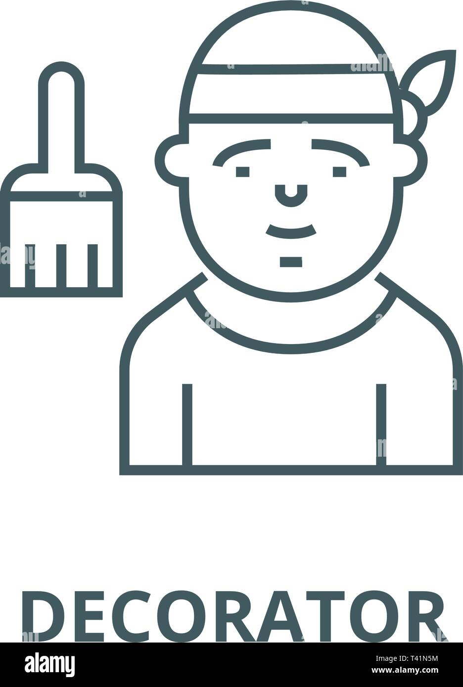 Decorator line icon, vector. Decorator outline sign, concept symbol ...