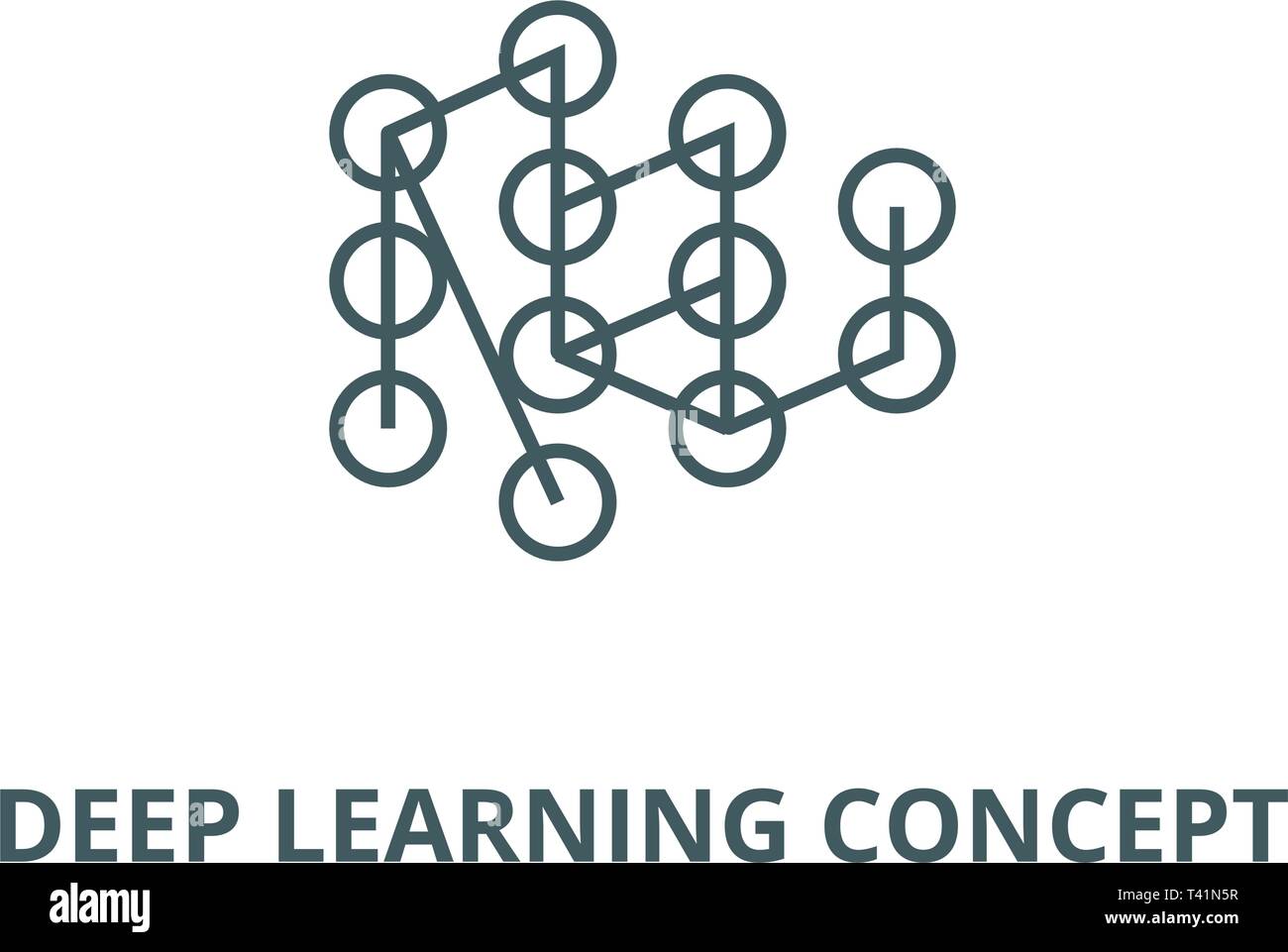 Deep learning concept line icon, vector. Deep learning concept outline ...