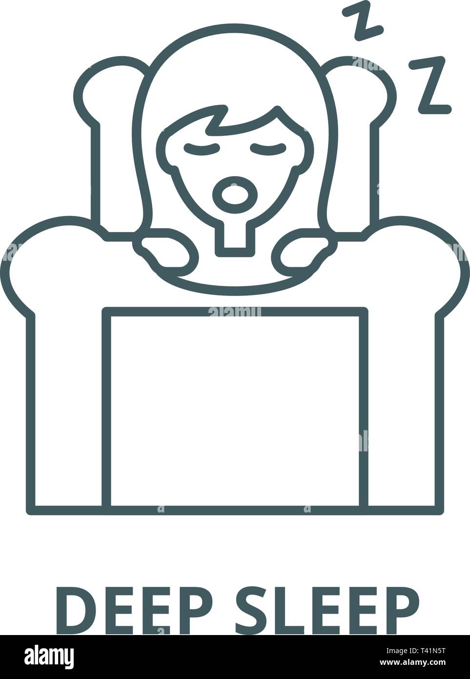 Deep sleep line icon, vector. Deep sleep outline sign, concept symbol ...