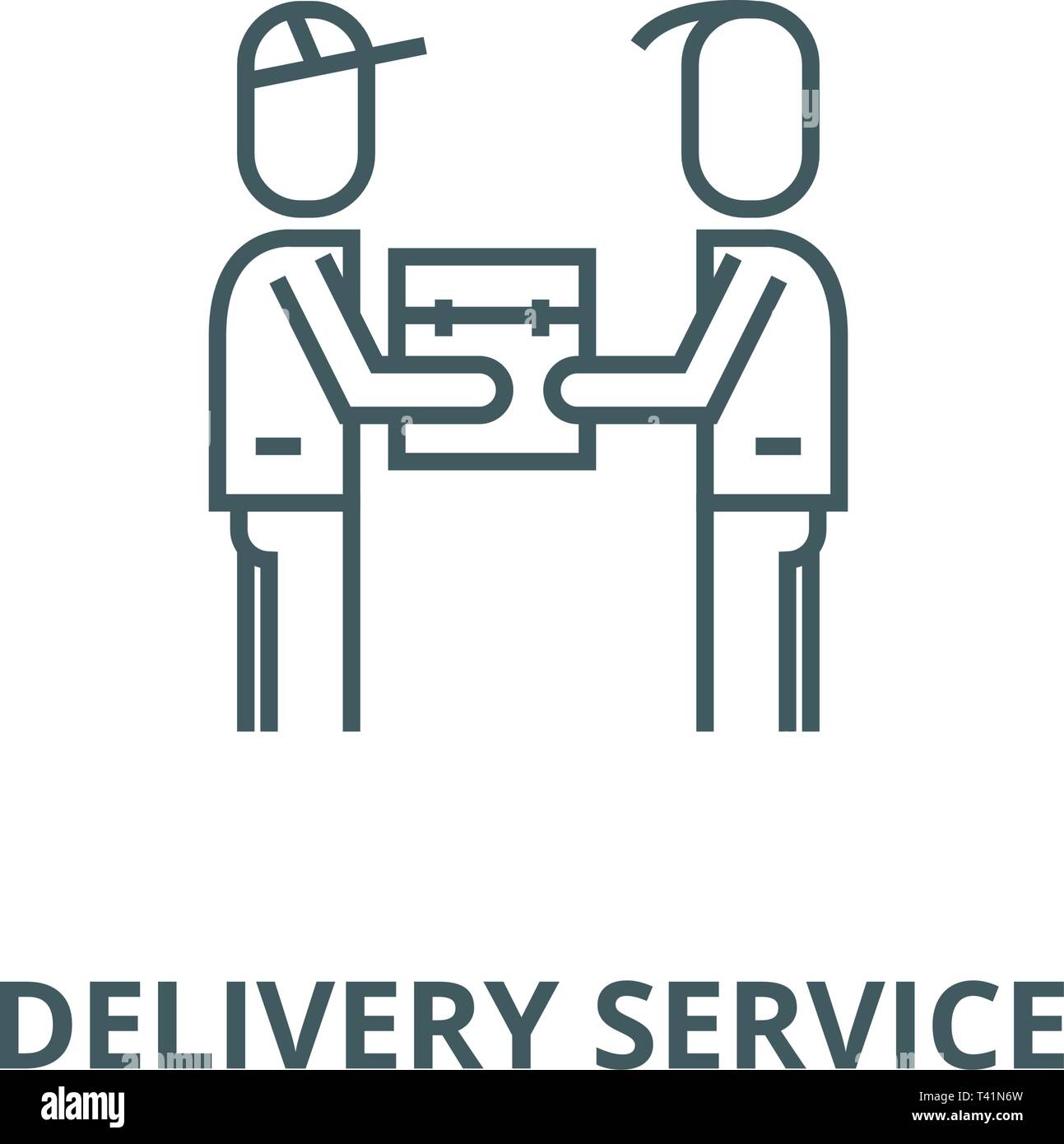 Delivery service,shopping, logistics line icon, vector. Delivery ...