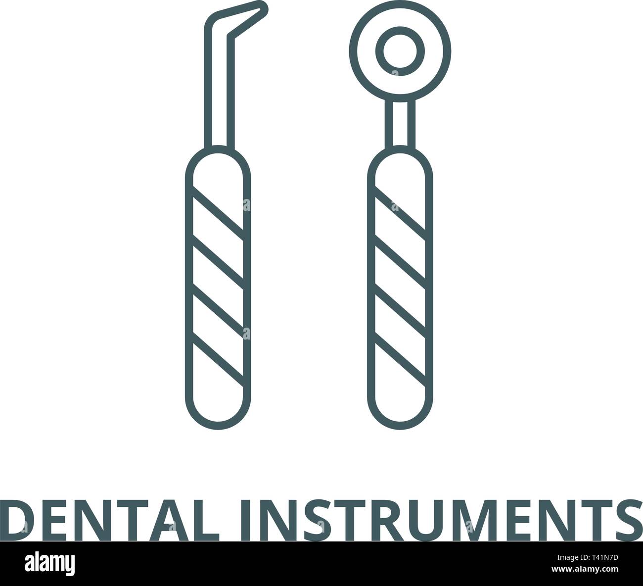 Dental instruments line icon, vector. Dental instruments outline sign ...