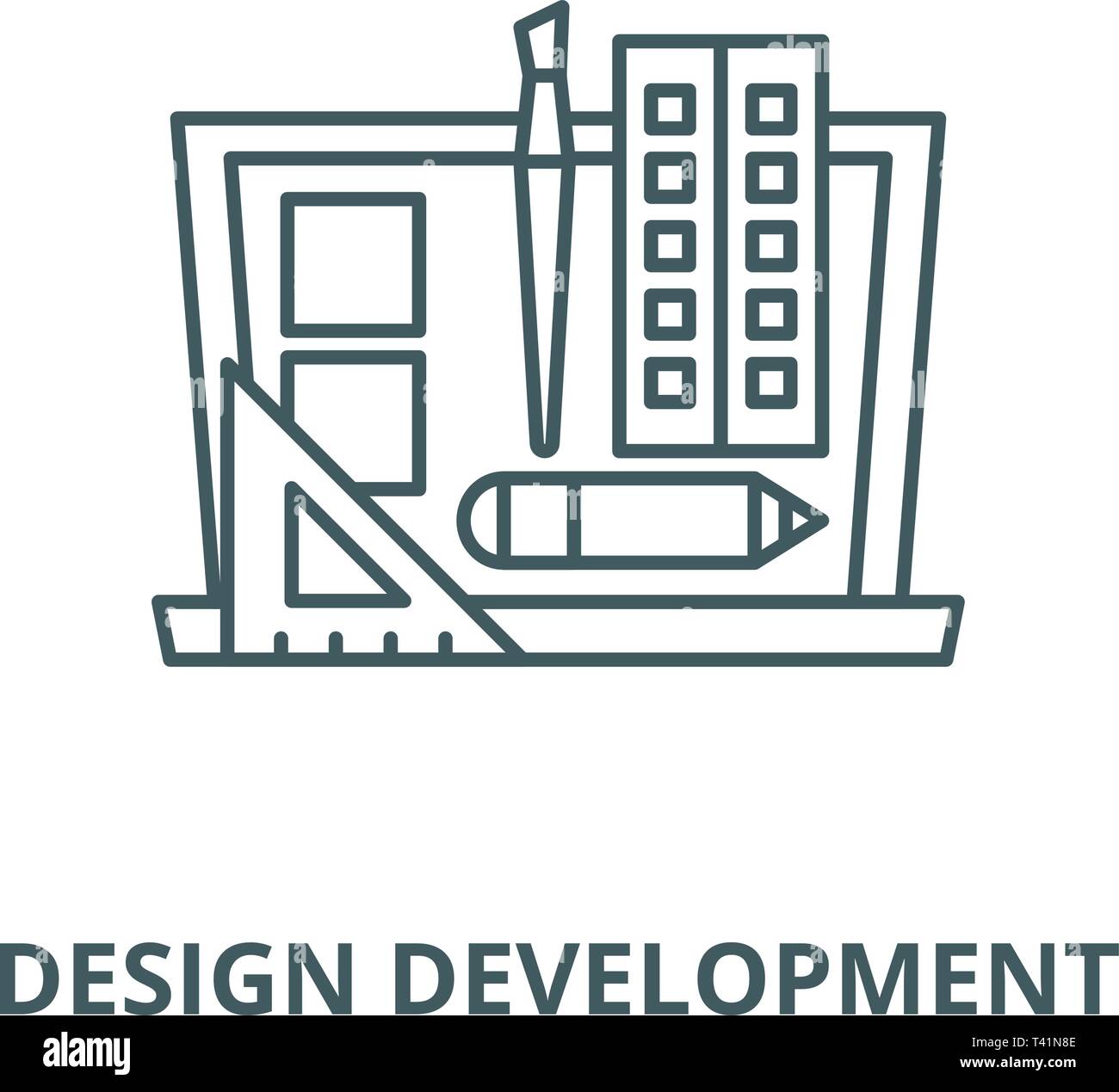 Design development line icon, vector. Design development outline sign ...