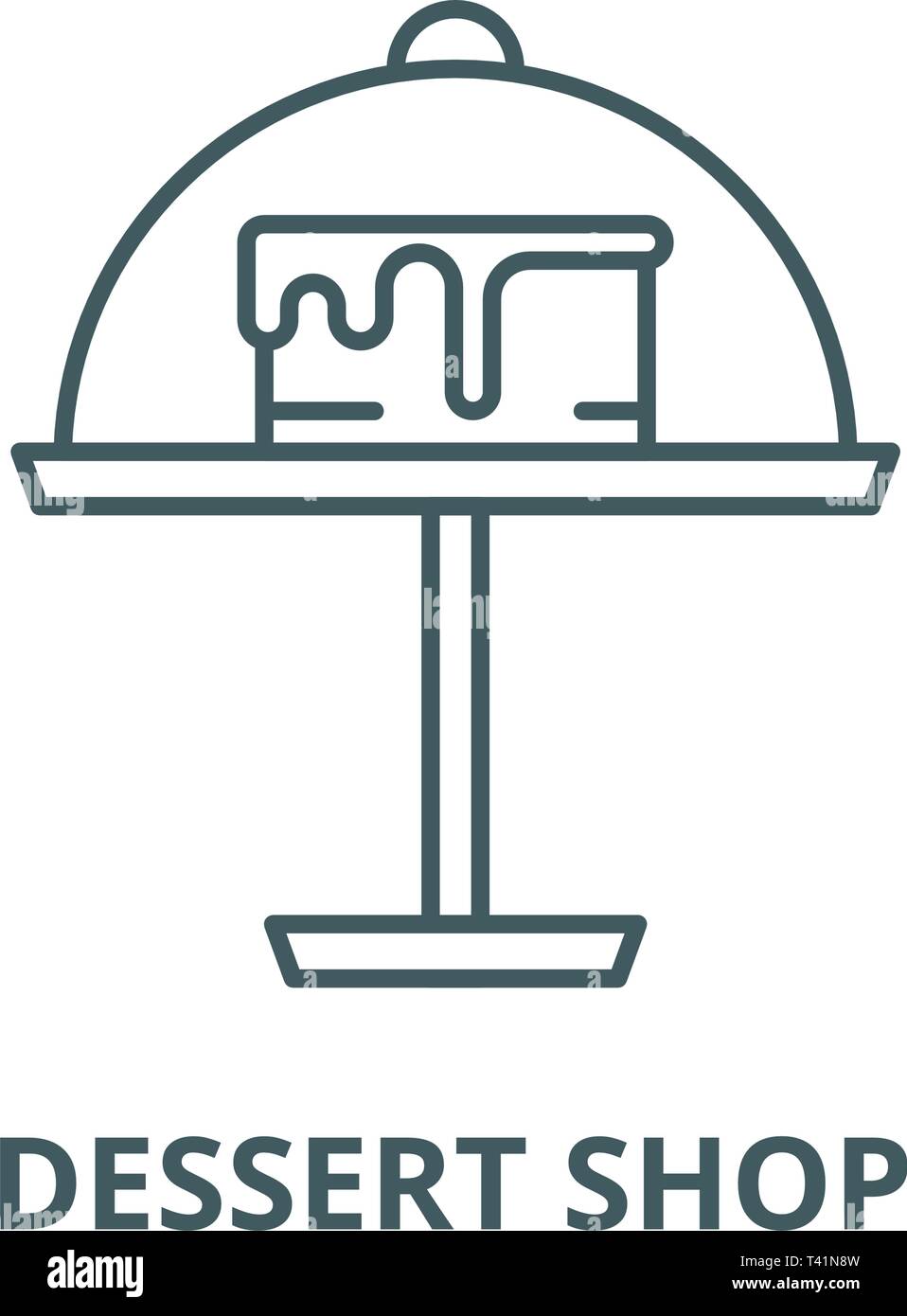 Dessert shop line icon, vector. Dessert shop outline sign, concept ...
