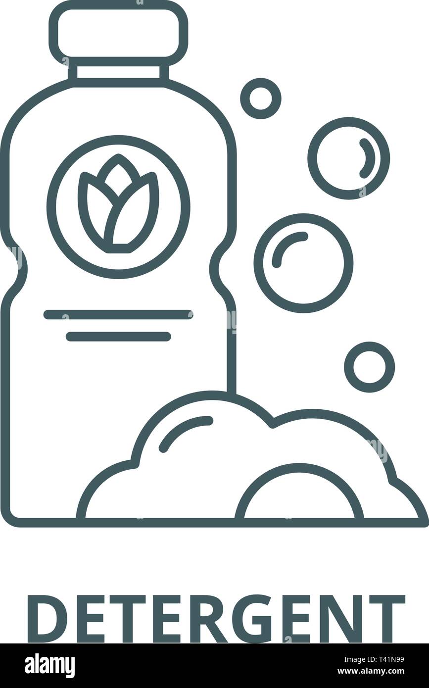 Detergent line icon, vector. Detergent outline sign, concept symbol ...