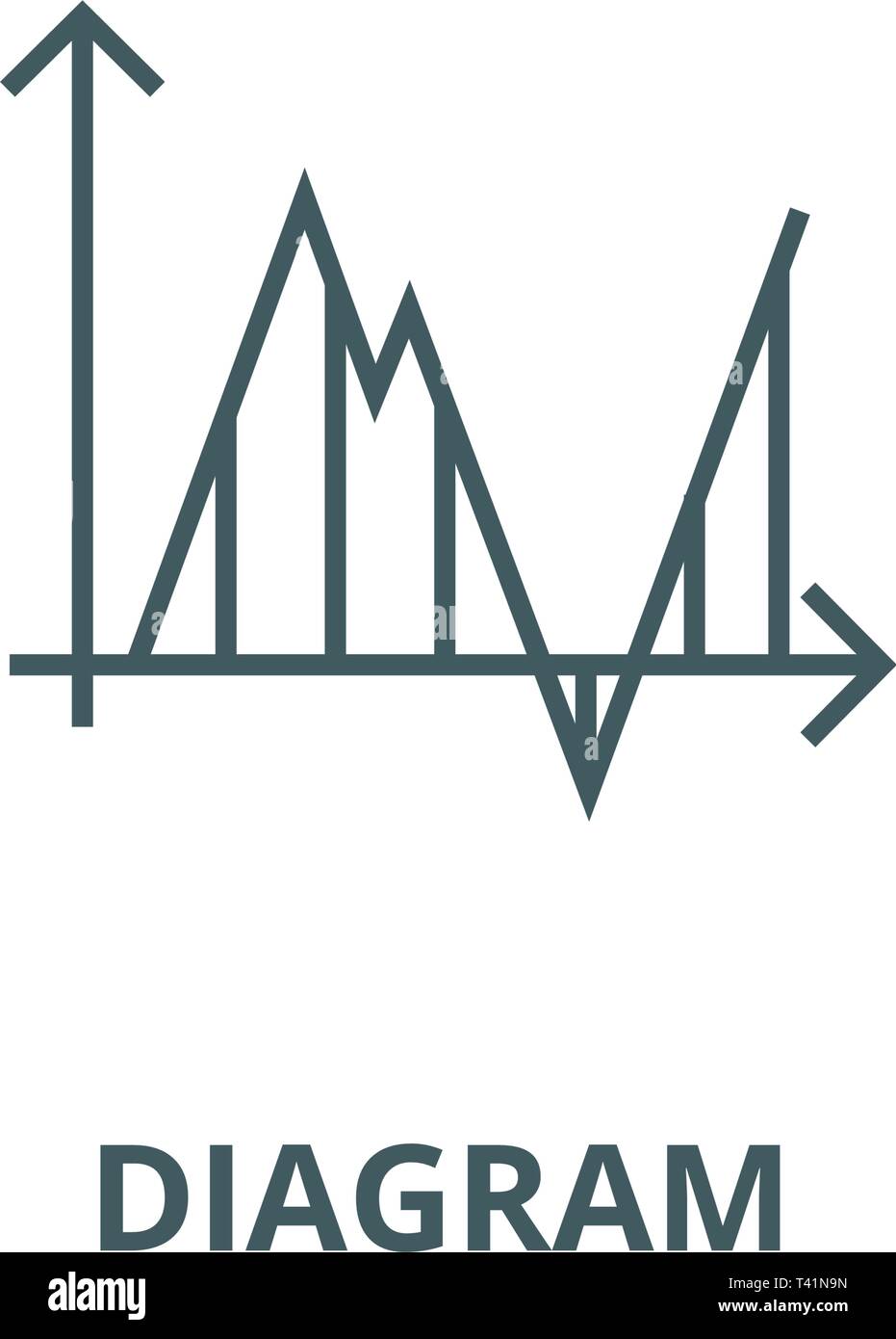 Diagram, timeline,spectrogram line icon, vector. Diagram, timeline ...
