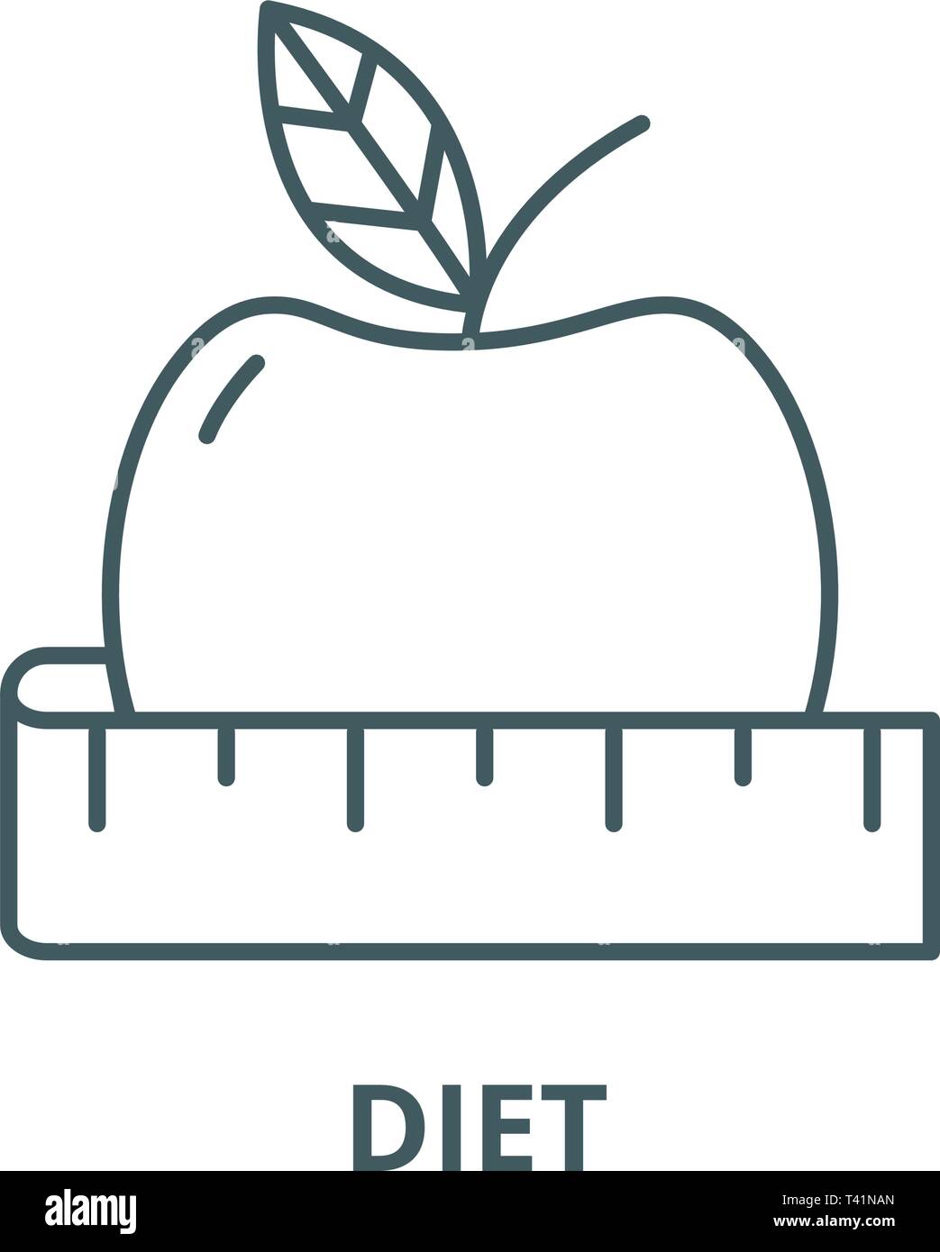 Diet line icon, vector. Diet outline sign, concept symbol, flat ...