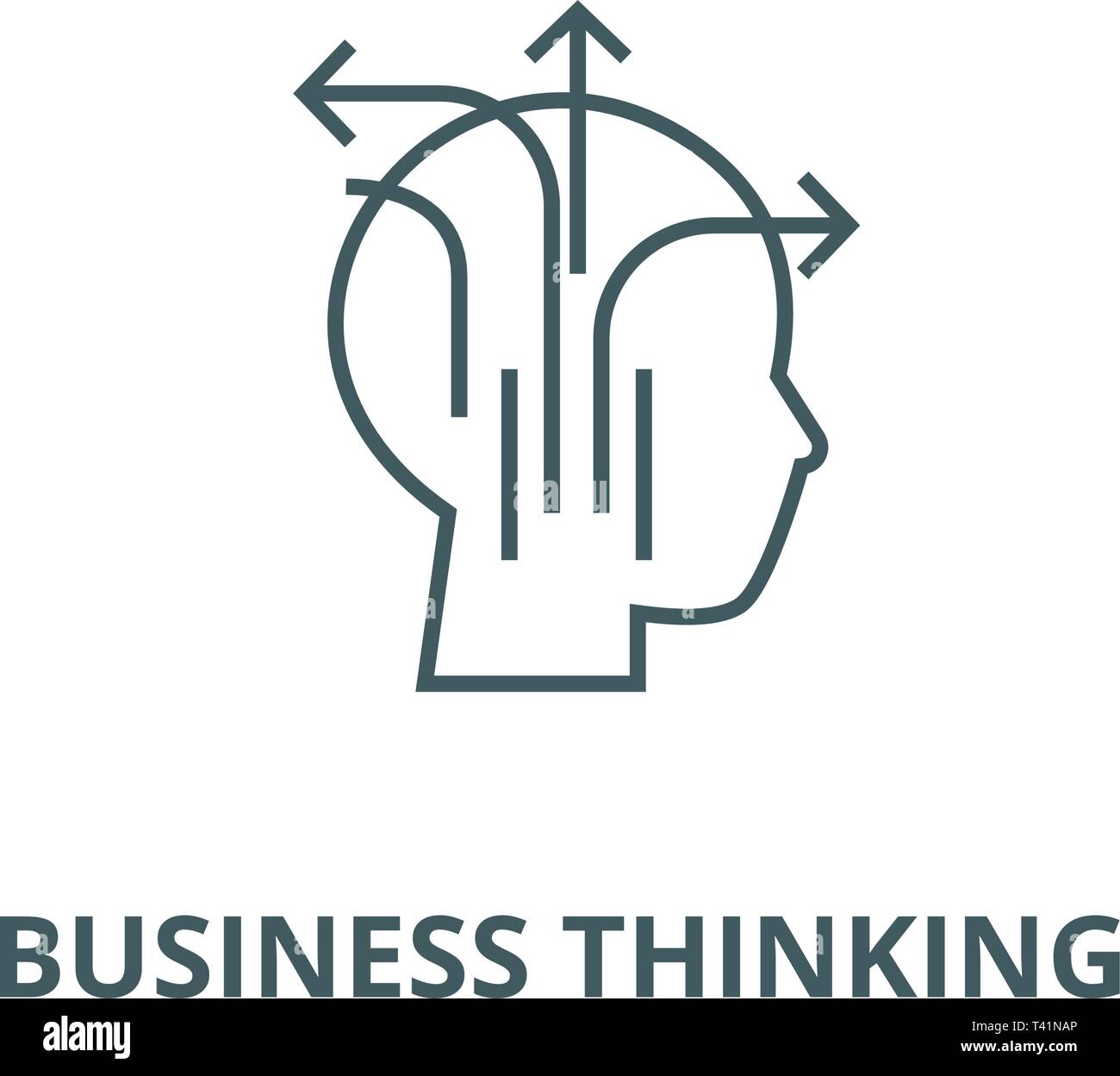 Different business thinking line icon, vector. Different business ...