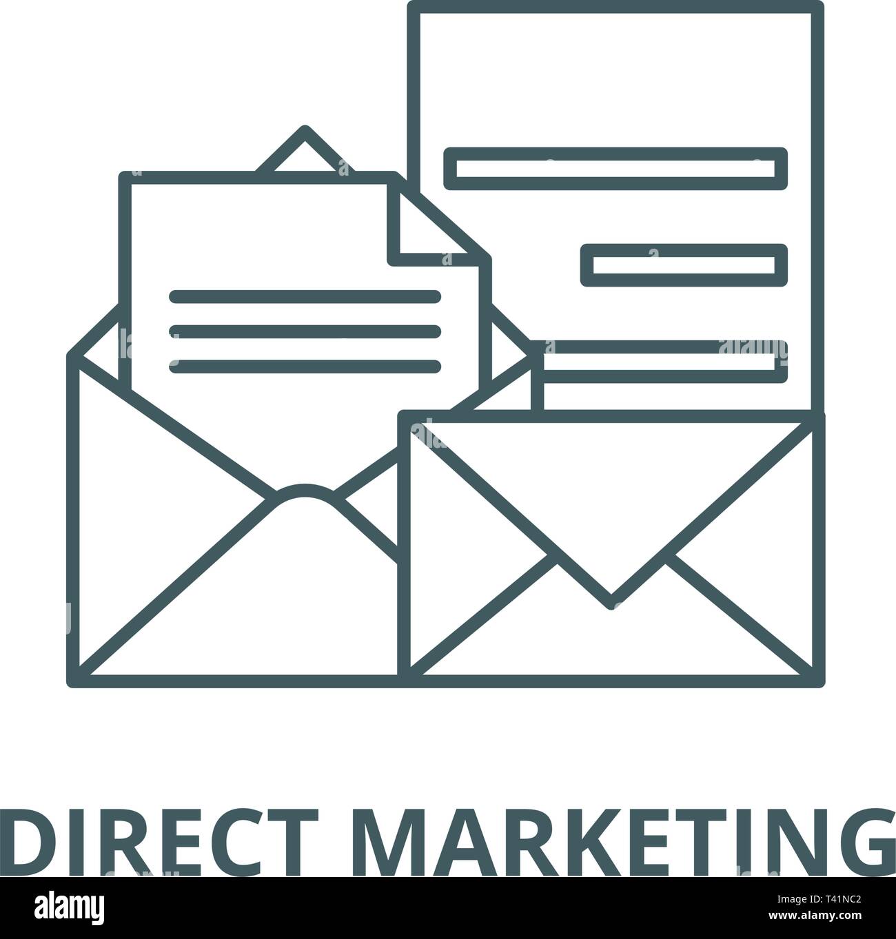 Direct marketing line icon, vector. Direct marketing outline sign ...