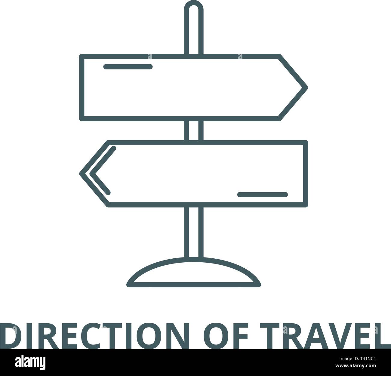 Direction of travel line icon, vector. Direction of travel outline sign ...