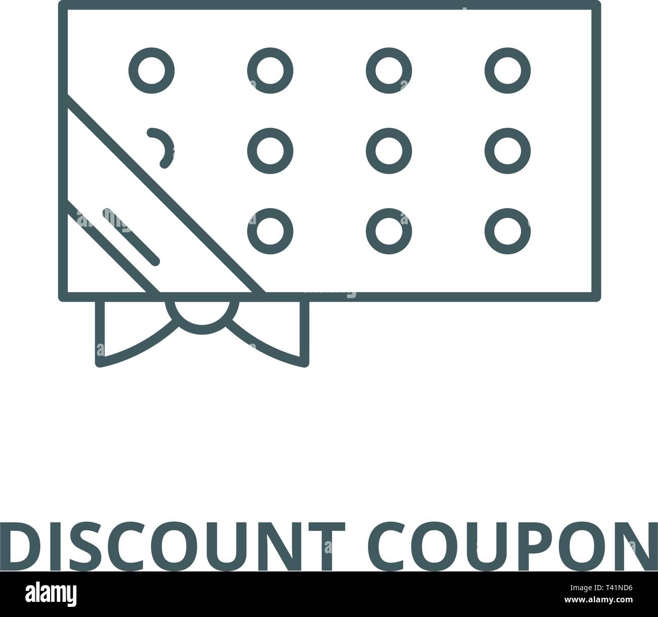 Discount coupon line icon, vector. Discount coupon outline sign ...