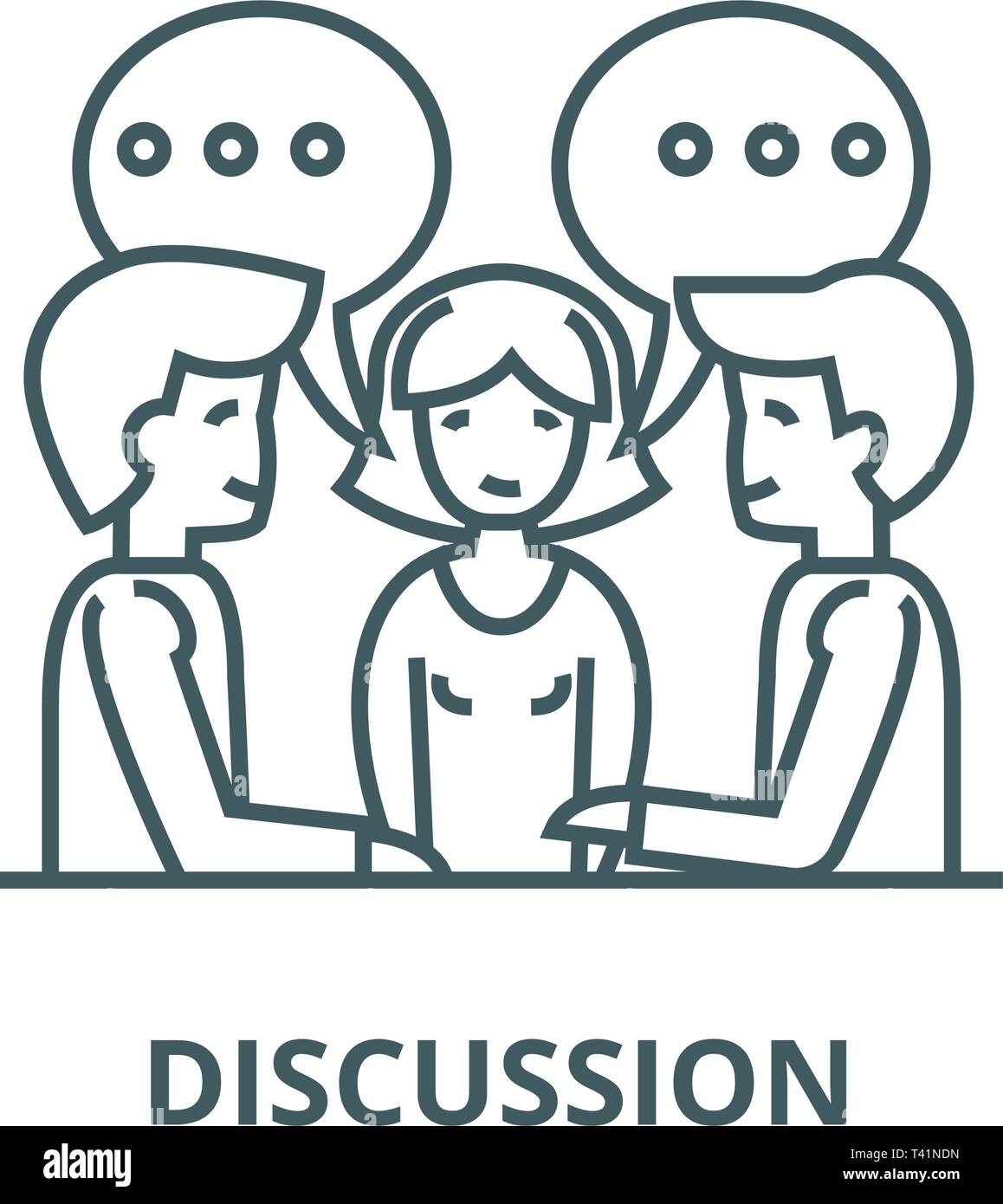 Discussion,negotiation,treaty line icon, vector. Discussion,negotiation ...