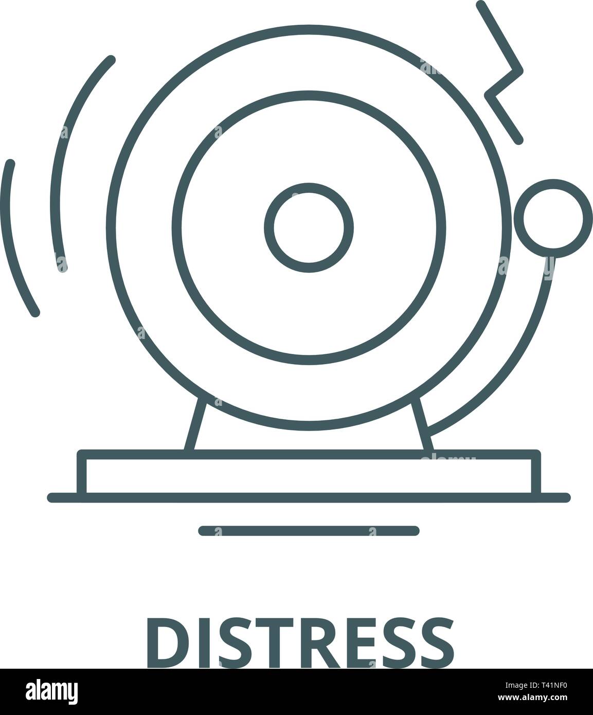Distress line icon, vector. Distress outline sign, concept symbol, flat ...