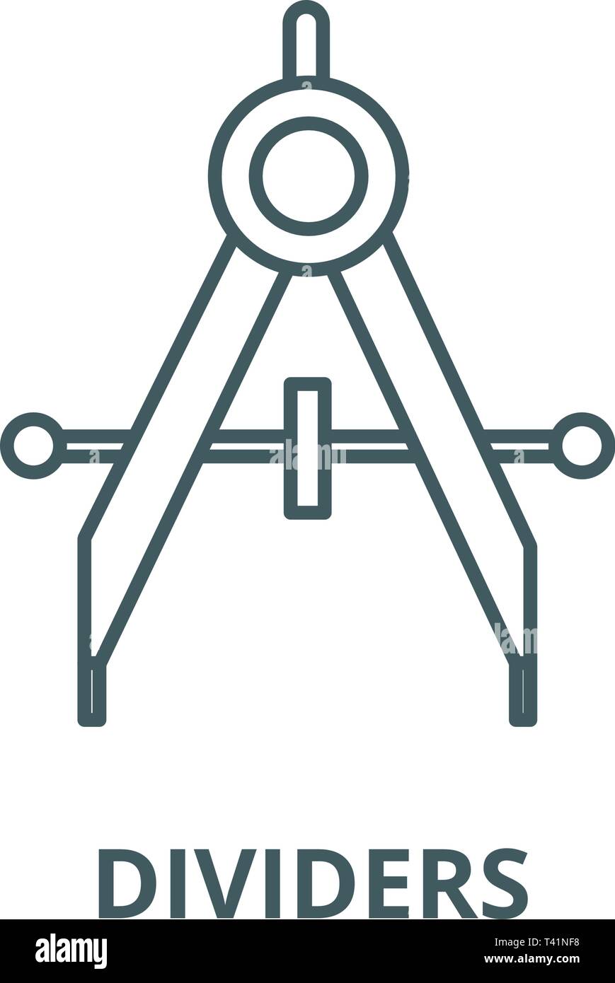 Dividers line icon, vector. Dividers outline sign, concept symbol, flat ...