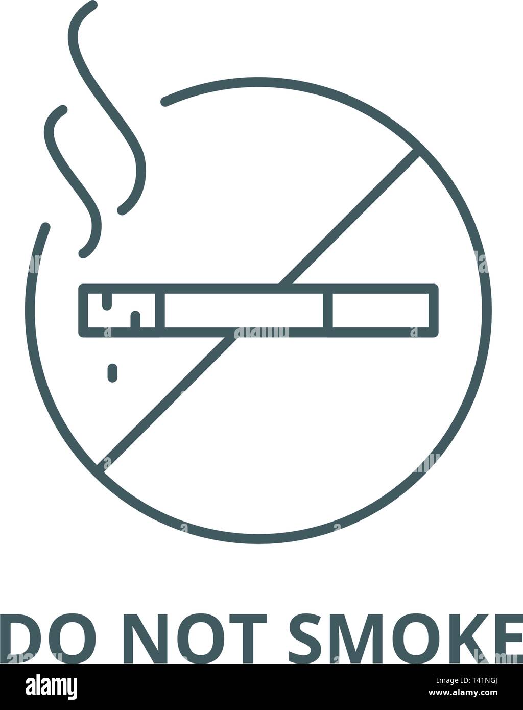 Do Not Smoke Line Icon Vector Do Not Smoke Outline Sign Concept Symbol Flat Illustration