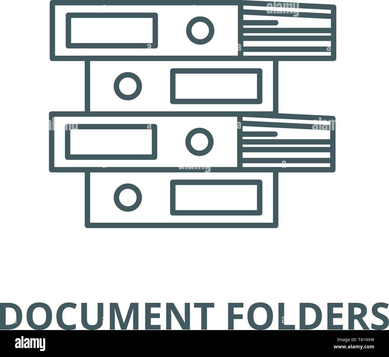 Document folders line icon, vector. Document folders outline sign, concept symbol, flat ...