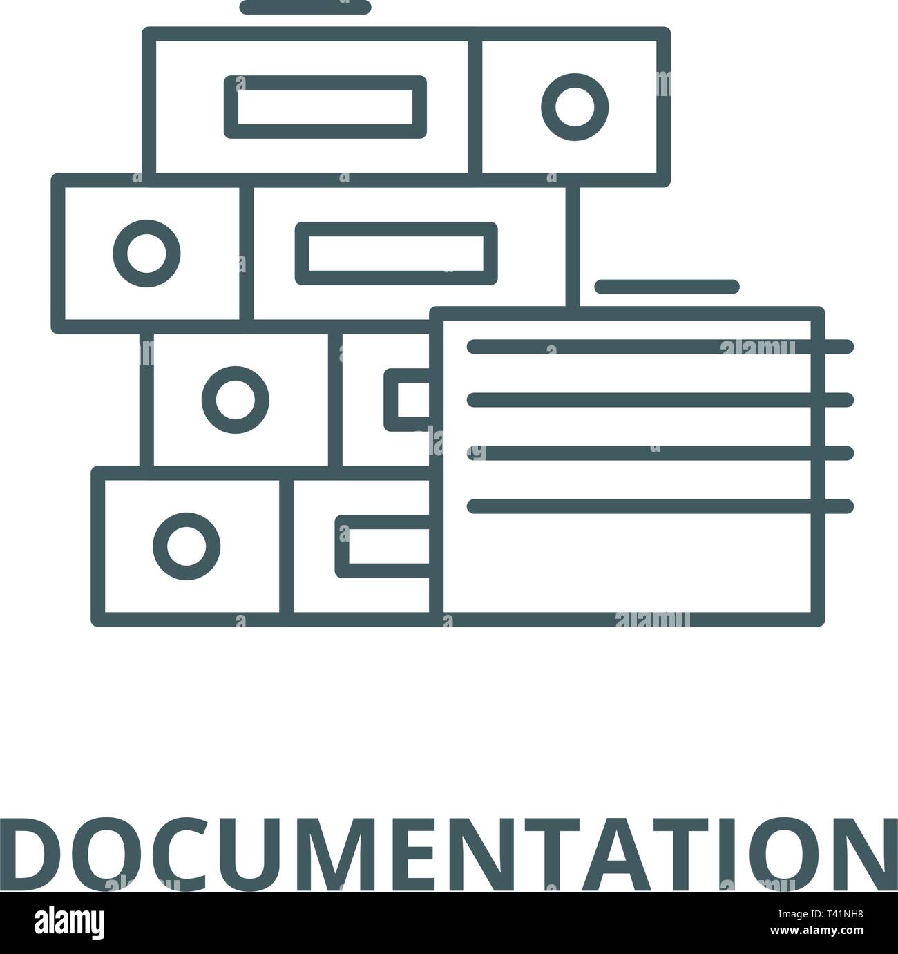 Documentation line icon, vector. Documentation outline sign, concept ... Documentation line icon, vector. Documentation outline sign, concept ...