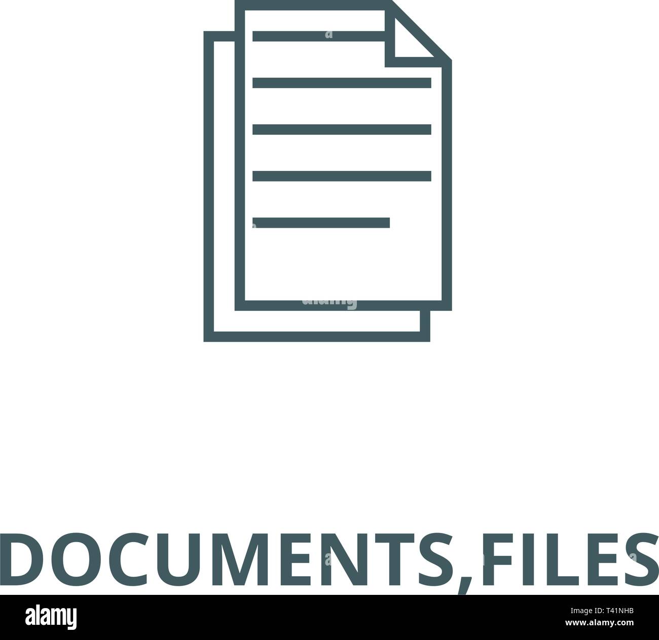 Documents,files line icon, vector. Documents,files outline sign ...