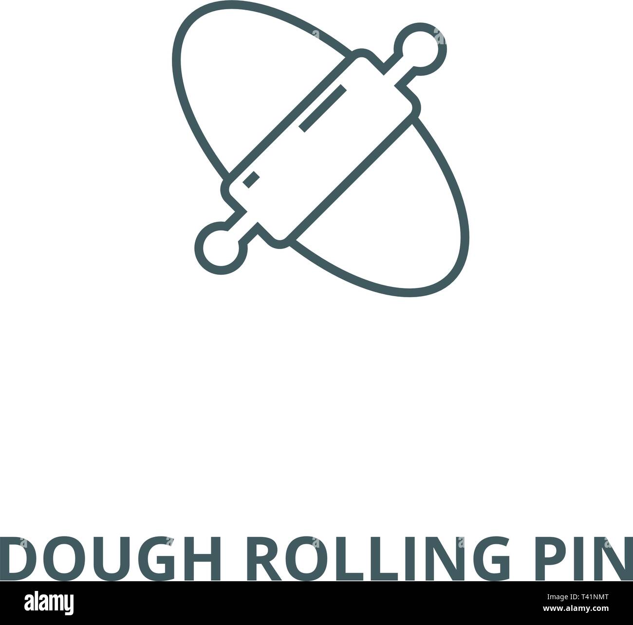 Dough rolling pin line icon, vector. Dough rolling pin outline sign ...