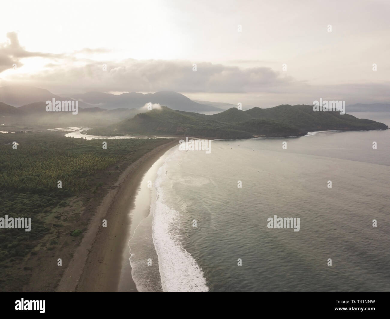 Aerial view of ocean coastline Stock Photo - Alamy