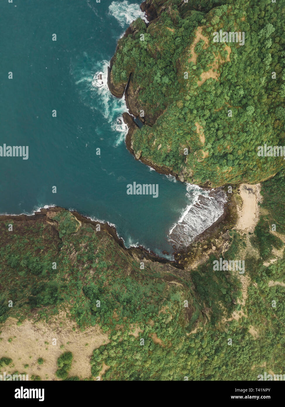 Aerial view of island coastline Stock Photo - Alamy