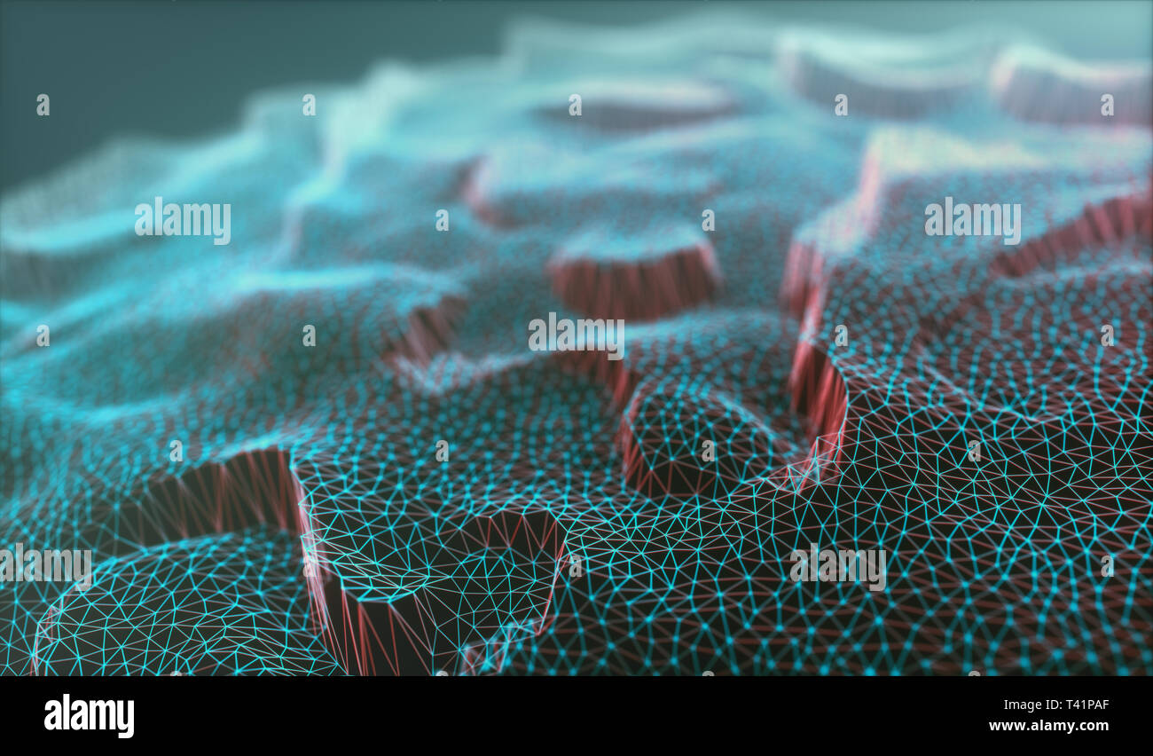 Colorful abstract image with organic shape. Network connection ...