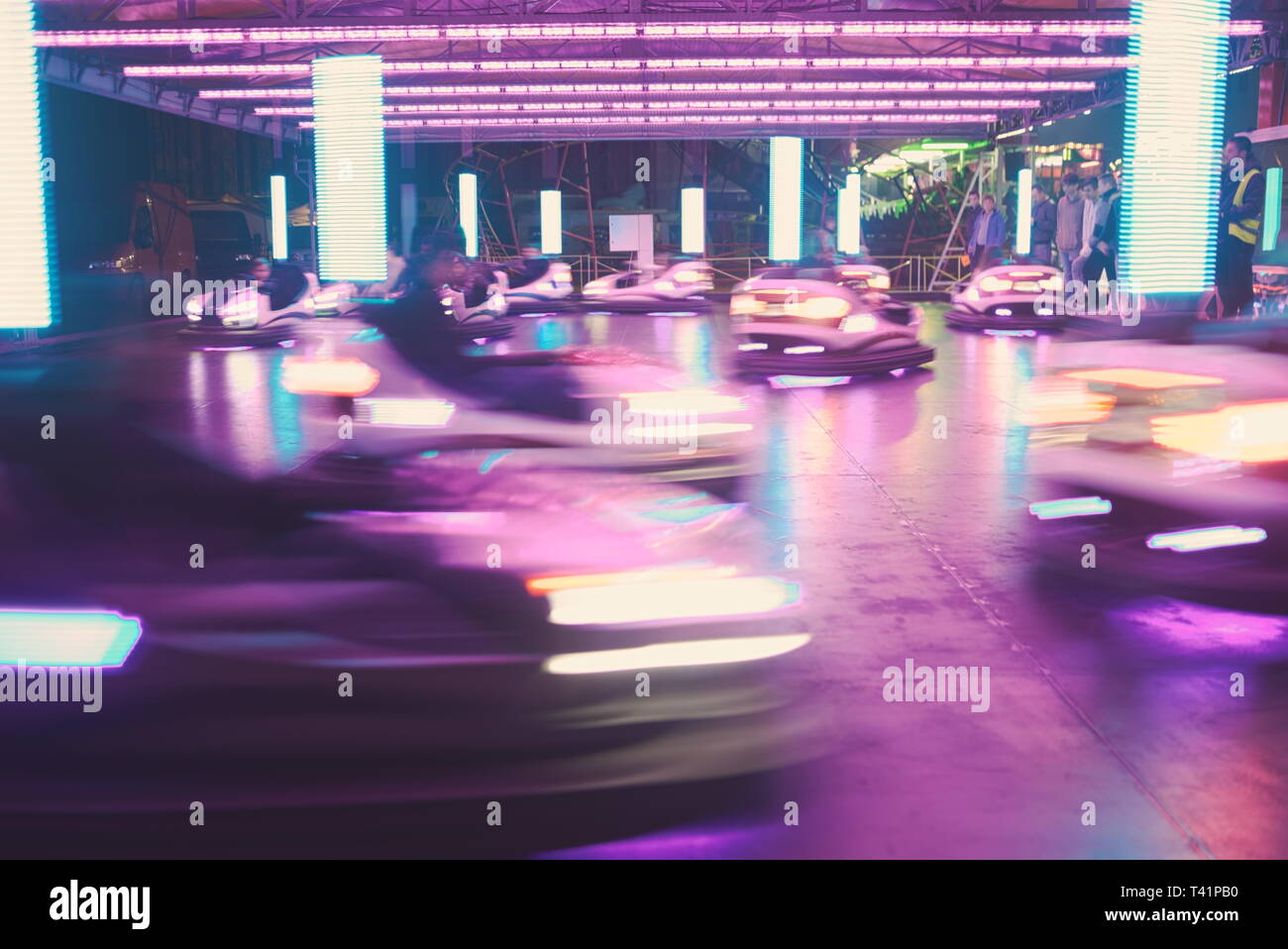 Funfair bumper cars hi-res stock photography and images - Alamy