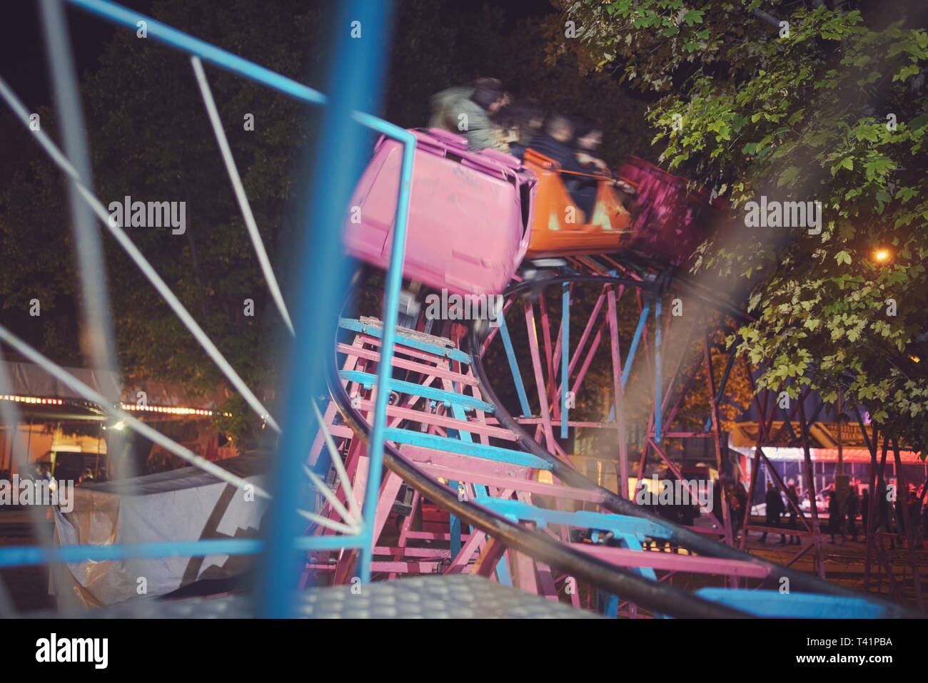 Small roller coaster amusement park hi-res stock photography and images ...