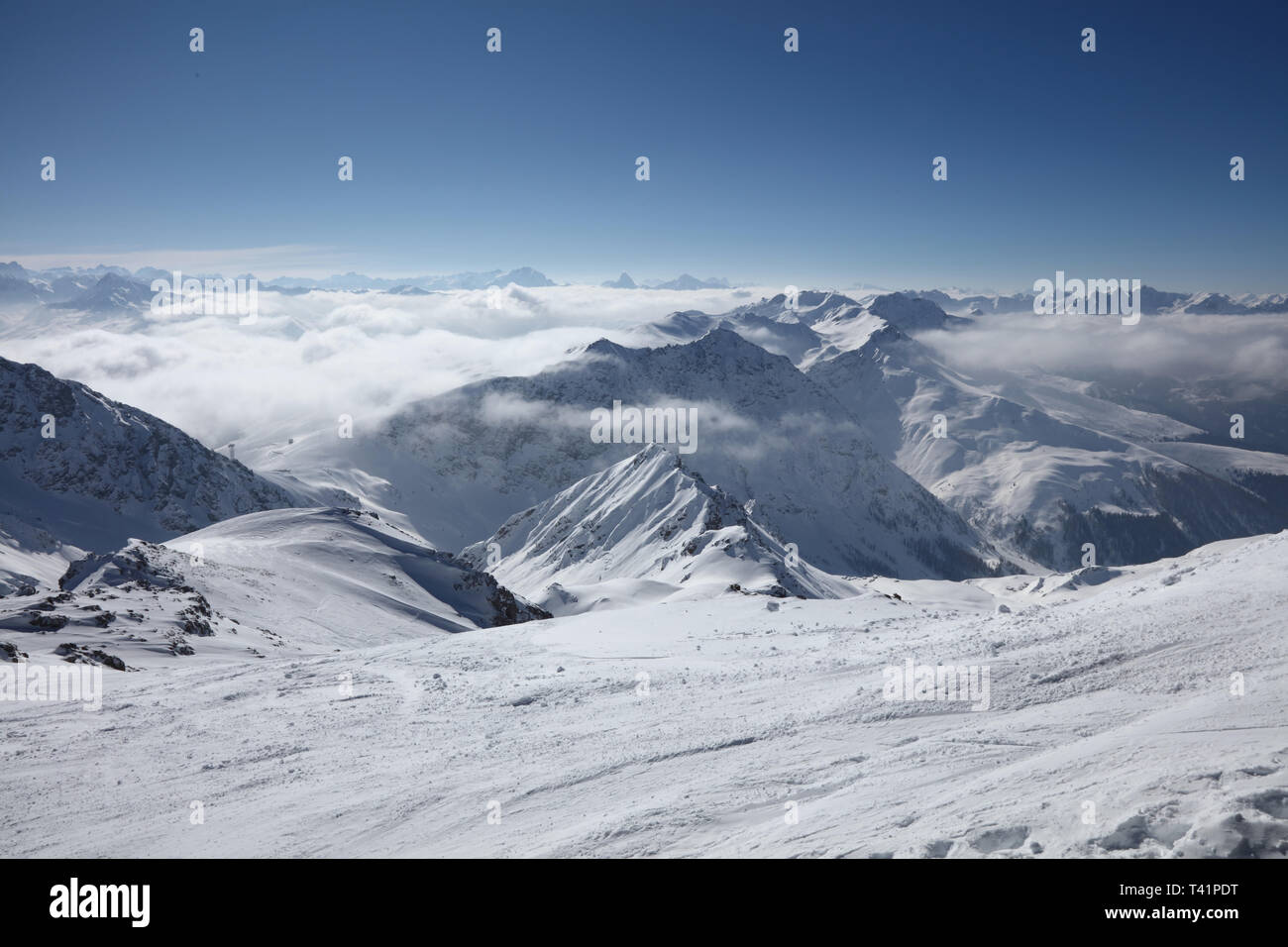 Berge um Davos / Mountains around Davos Stock Photo - Alamy