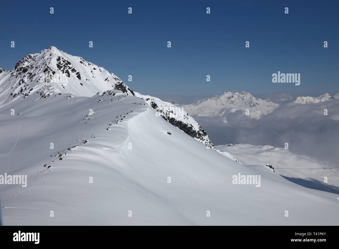 Berge um Davos / Mountains around Davos Stock Photo - Alamy