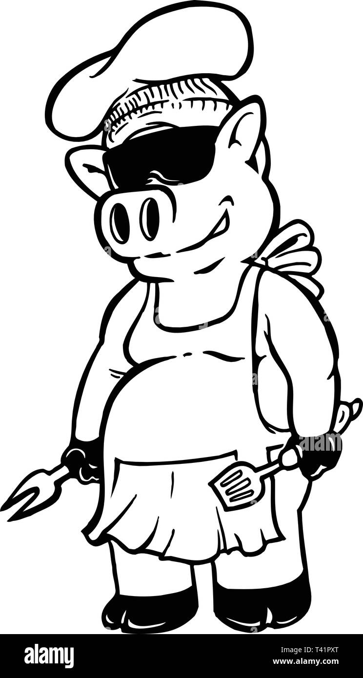 Barbecue Pig Vector Illustration Stock Vector Image & Art - Alamy